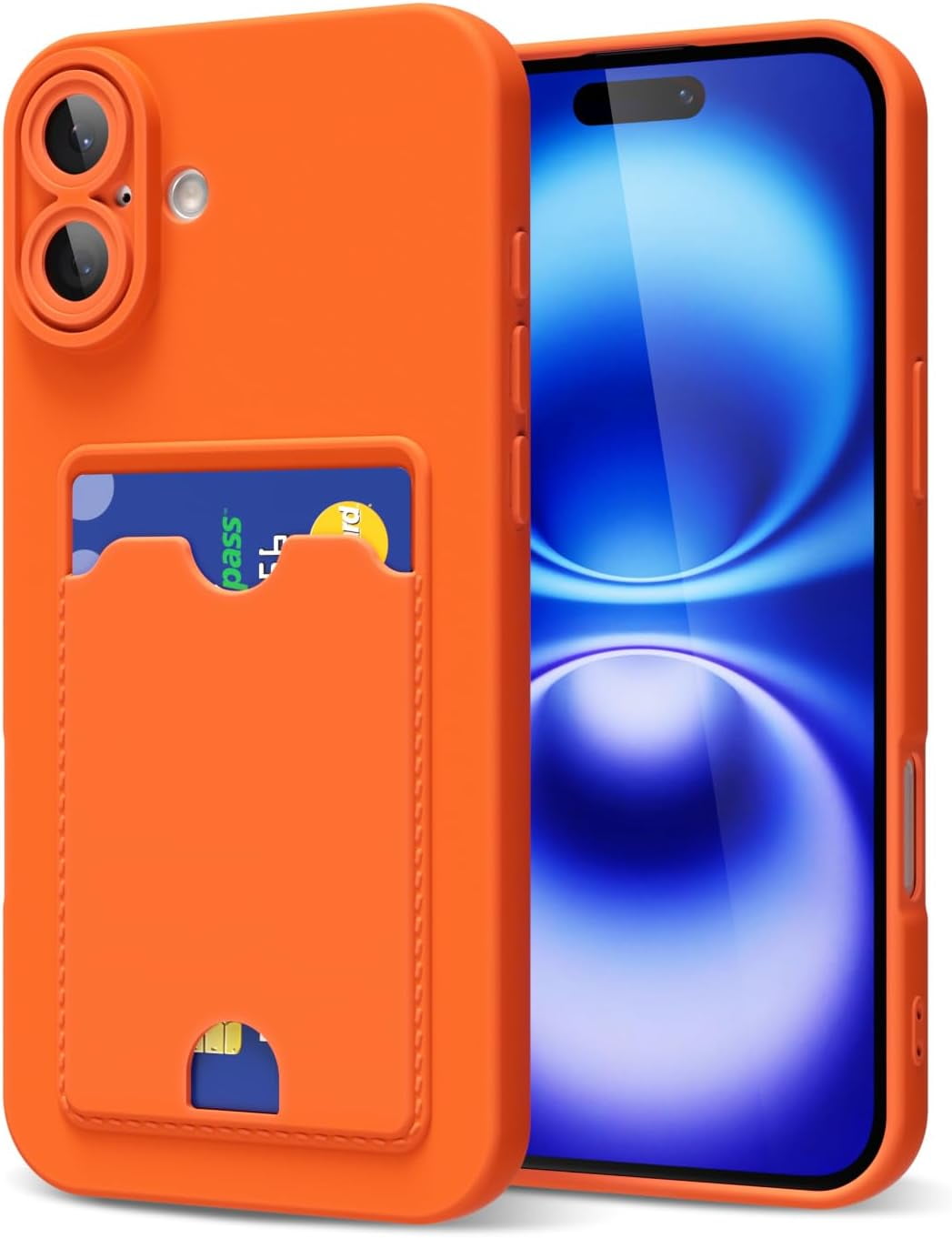 AIMIMI-For Iphone 16 Case With Card Holder, Silicone Wallet Phone Case ...