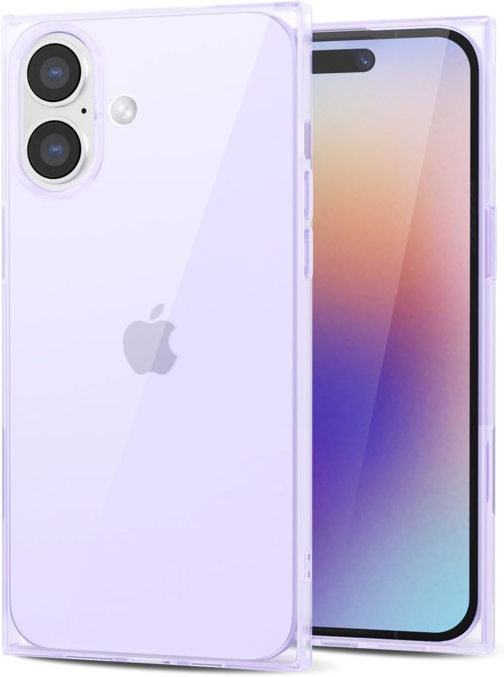 AIMIMI-For Iphone 16 Clear Case Rectangle Edge, Aesthetic Trendy Girly ...