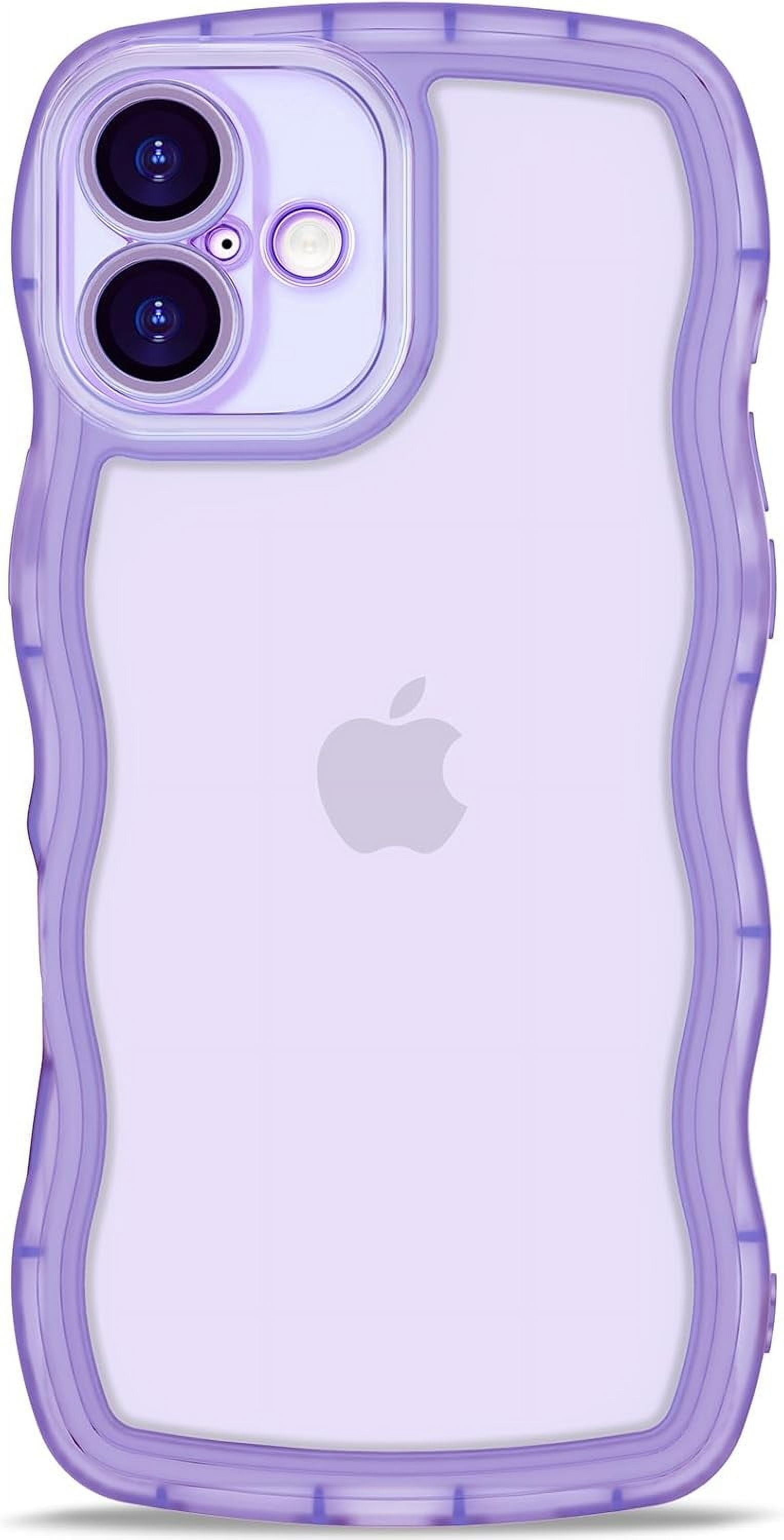 AIMIMI-For Iphone 16 Plus Case Wavy Edge Clear Back Design, Anti-Slip Grip Cute Wave Curly Frame ...