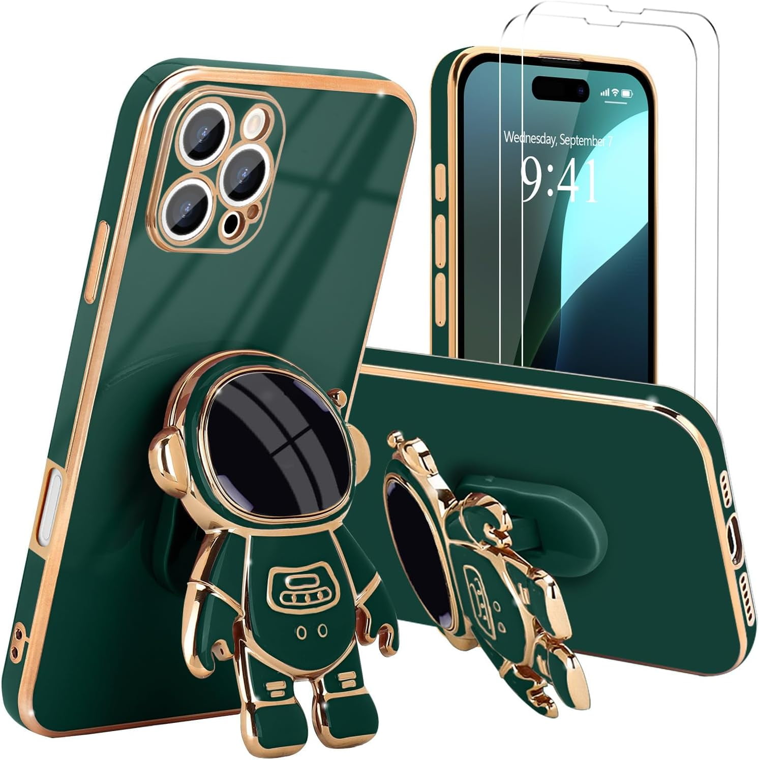 AIMIMI-For Iphone 16 Pro Max Case, Cute 3D Astronaut Stand With [2 ...