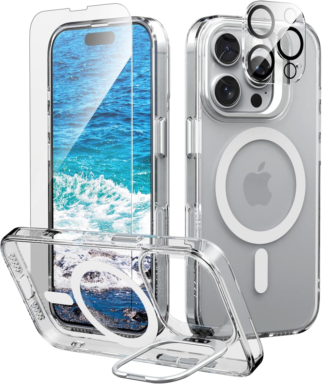 AIMIMI-For Iphone 16 Pro Max Case With Screen Protector & Camera Lens Protector,Compatible With ...