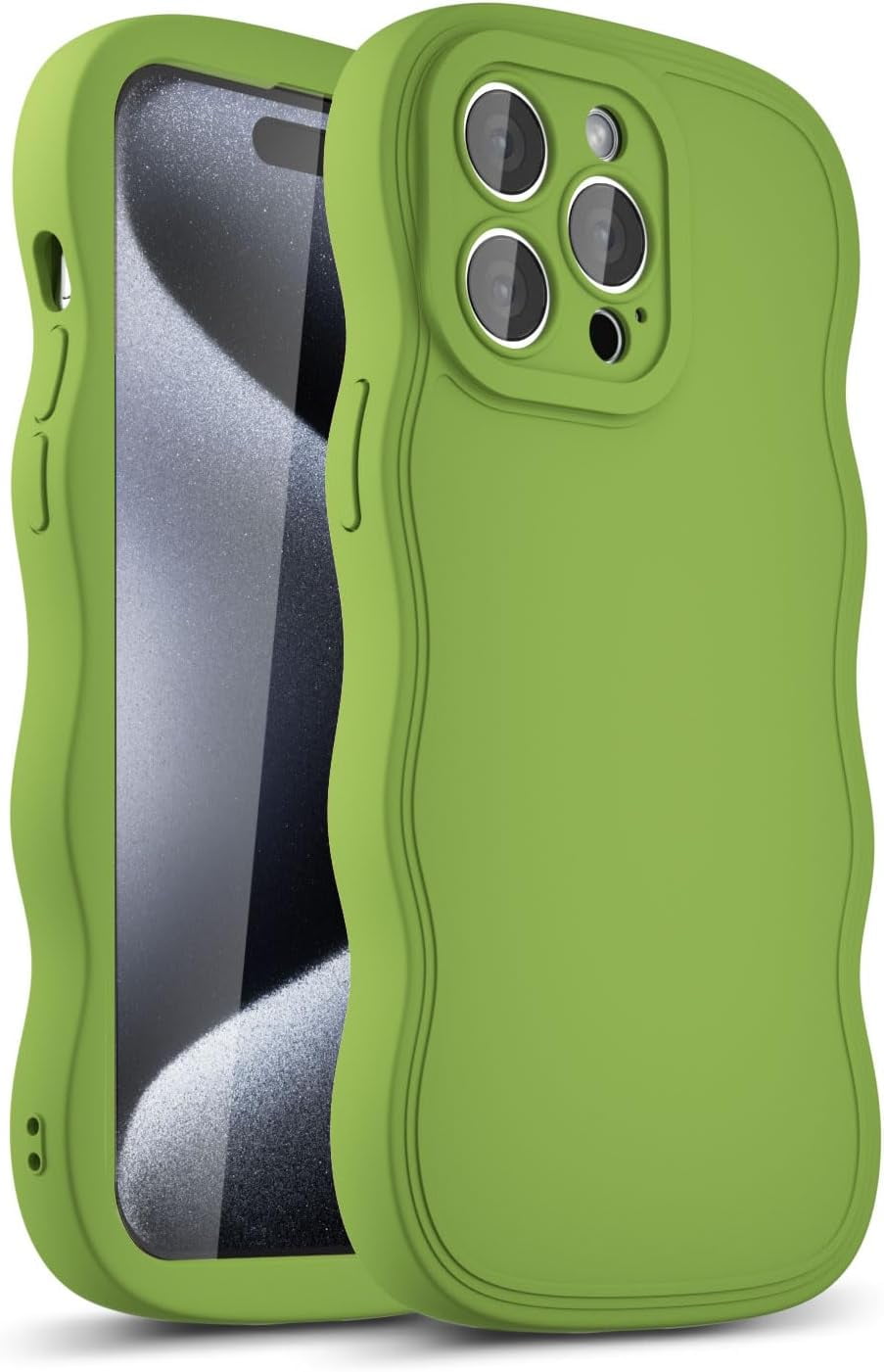 AIMIMI-Girly Case For Iphone 15 Pro Silicone, Wavy 15 Pro Phone Case ...