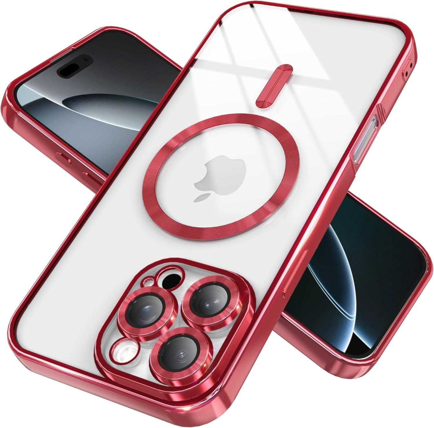AIMIMI-Magnetic Clear Case For Iphone 16 With Full Camera Lens Protection,Compatible With ...