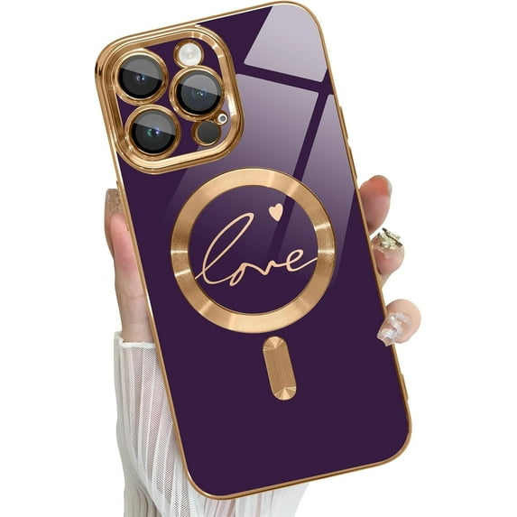 AIMIMI-Magnetic Glitter Case For Iphone 14 Pro Max Compatible With ...