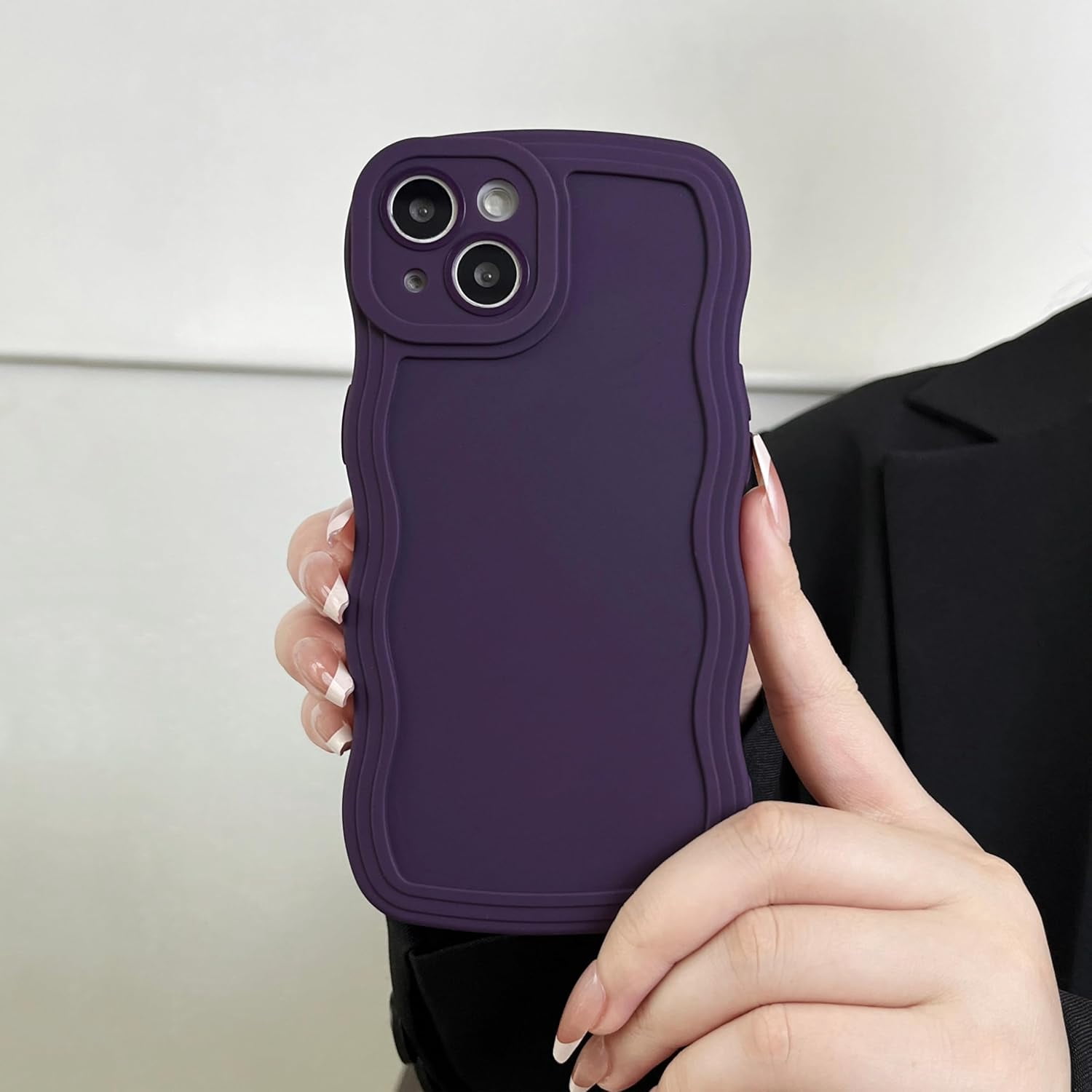 AIMIMI-Phone Case For Iphone 14 Pro Case,Frosted Wave Design Wavy Frame ...