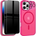AIMIMI-Privacy Case For Iphone 16 Pro Max,Magnetic Phone Case With 2X Screen Protector &Camera ...