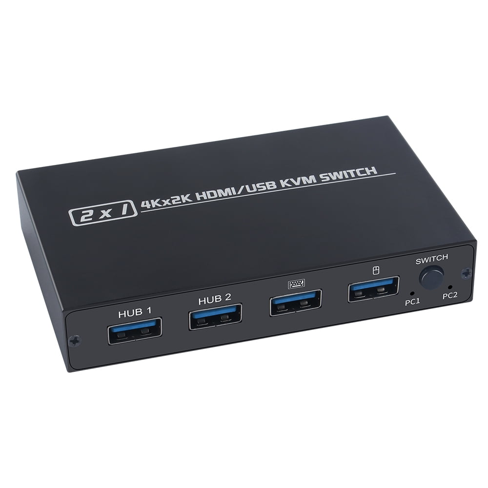 AIMOS AM-KVM 201CL 2-in-1 HDMI/USB KVM Switch Support HD 2K*4K 2 Hosts ...