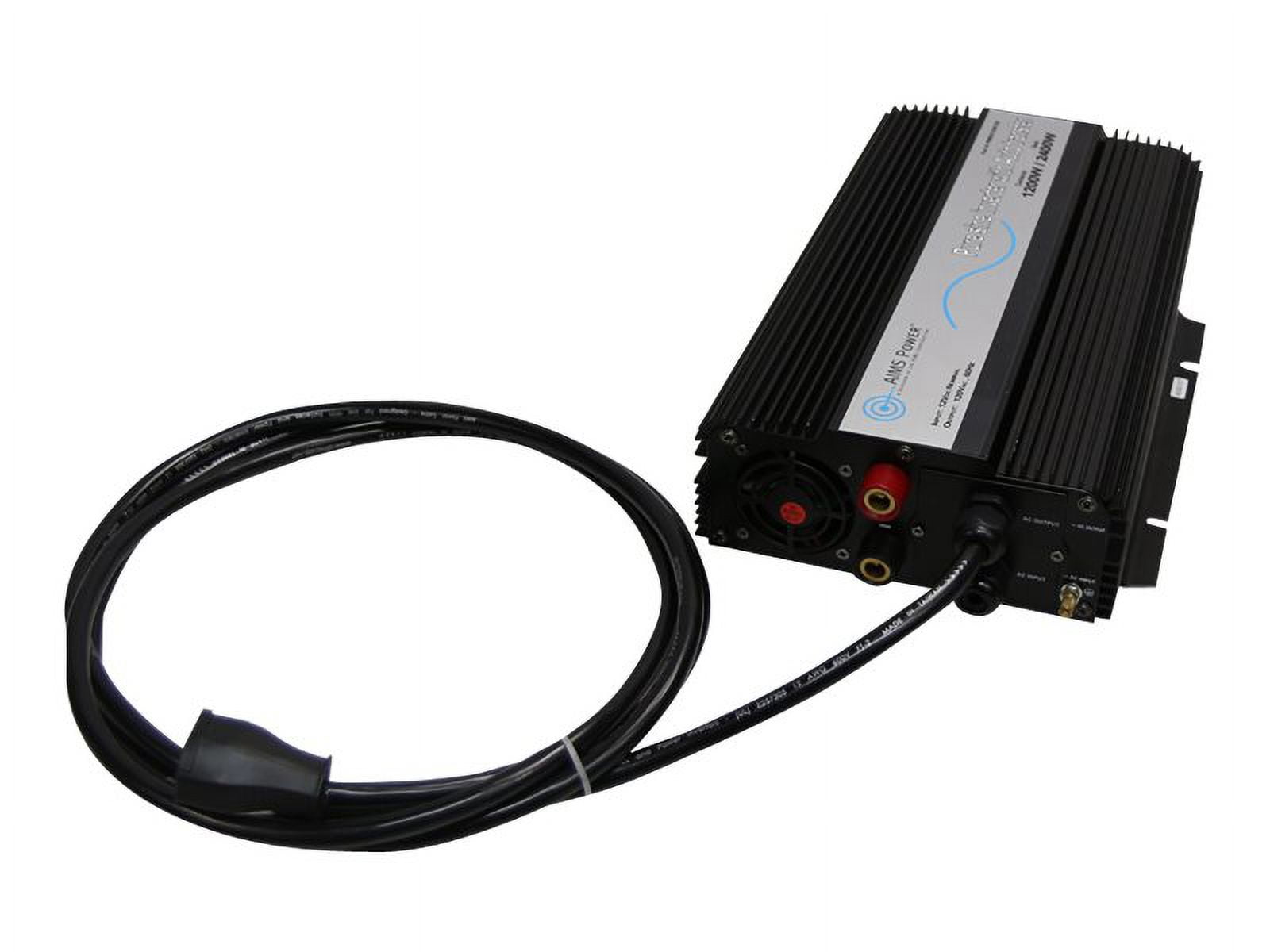 Aims Power 1200 Watt Pure Sine Inverter w/10 Amp Transfer Switch and 10 ...