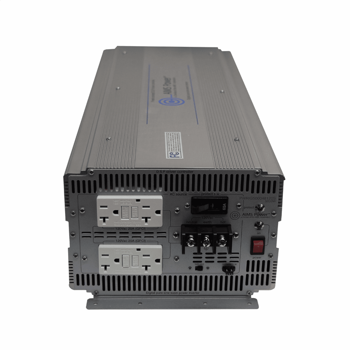 AIMS Power PWRIG500048120S 5000 Watt 48 Volt Pure Sine Power Inverter ...