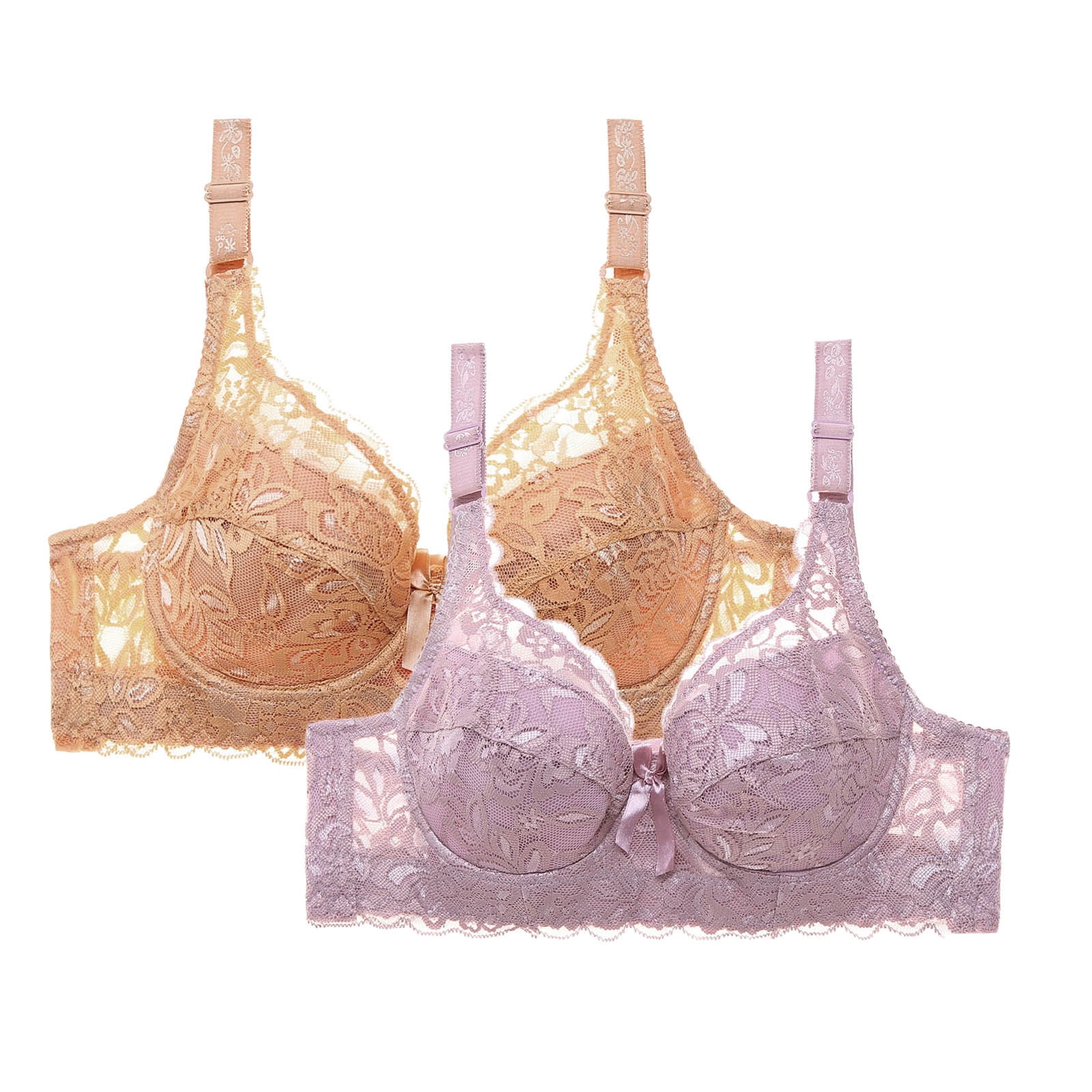 AINIYS 2PC Breathable Everyday Bras Underwire Lift and Support Push-Up ...