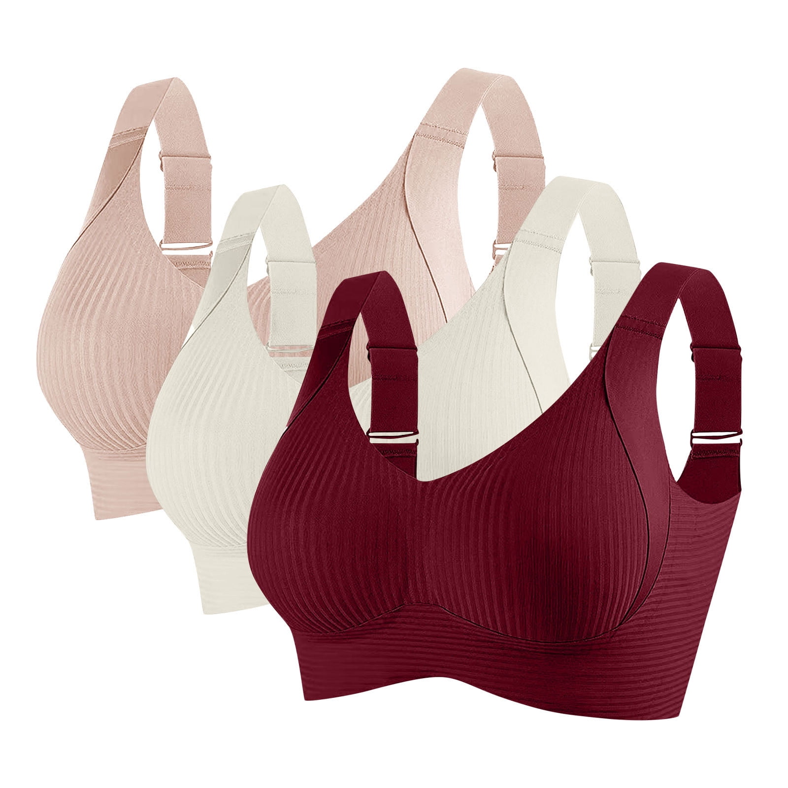 AINIYS 3PC Cooling Lift-Up Soft Cup Bra Wireless Workout Gym Bra Sleep ...