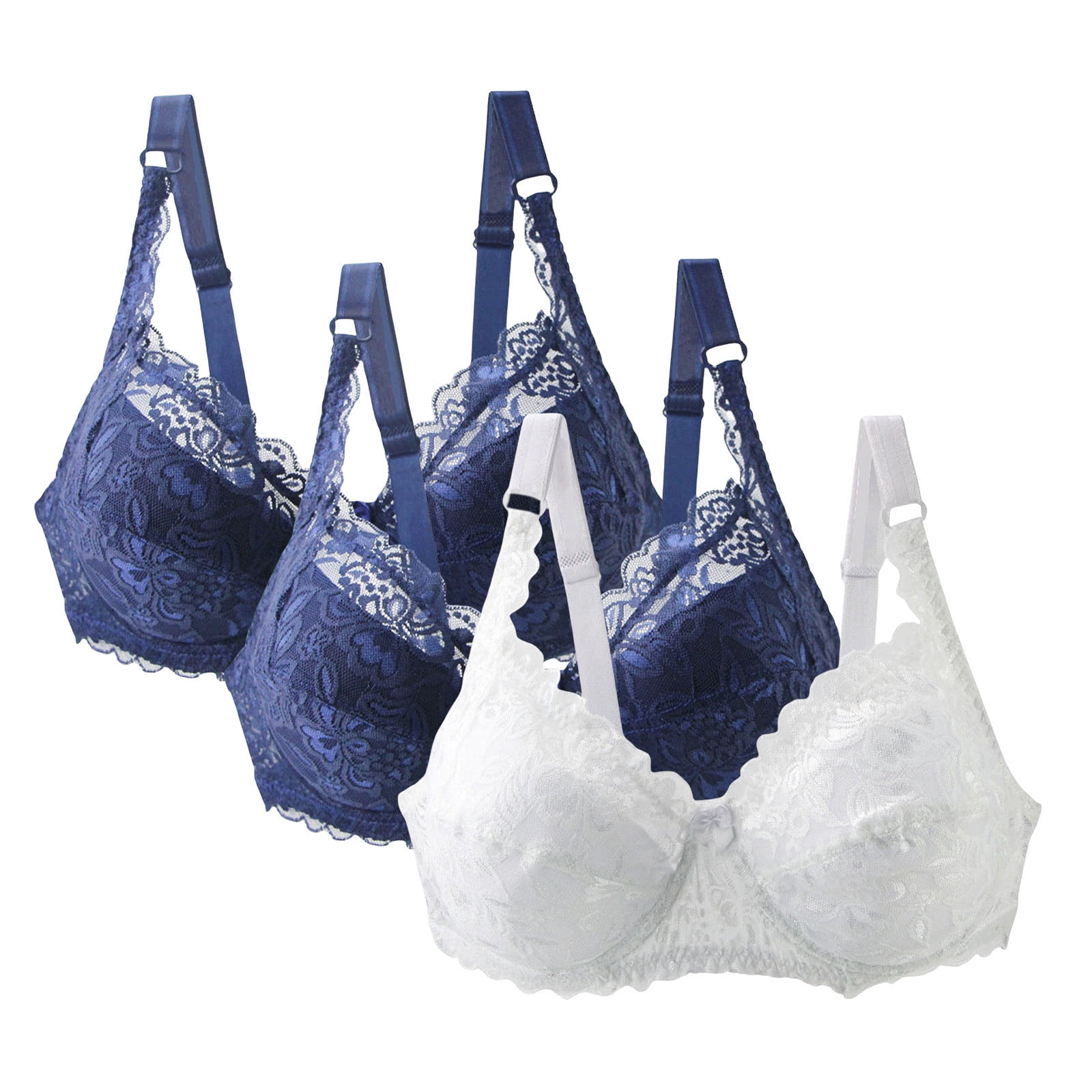 AINIYS 3PC Lift and Support Push-Up Bra Secure Fit Bra for Women Floral ...