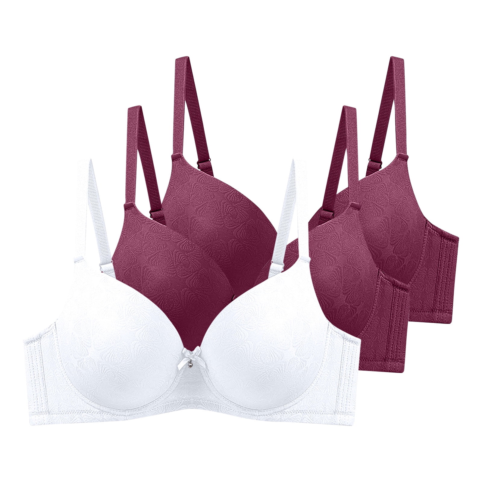 AINIYS 3PC Push-Up Bra Secure Fit Bra for Women Thin Fabric Bralettes ...