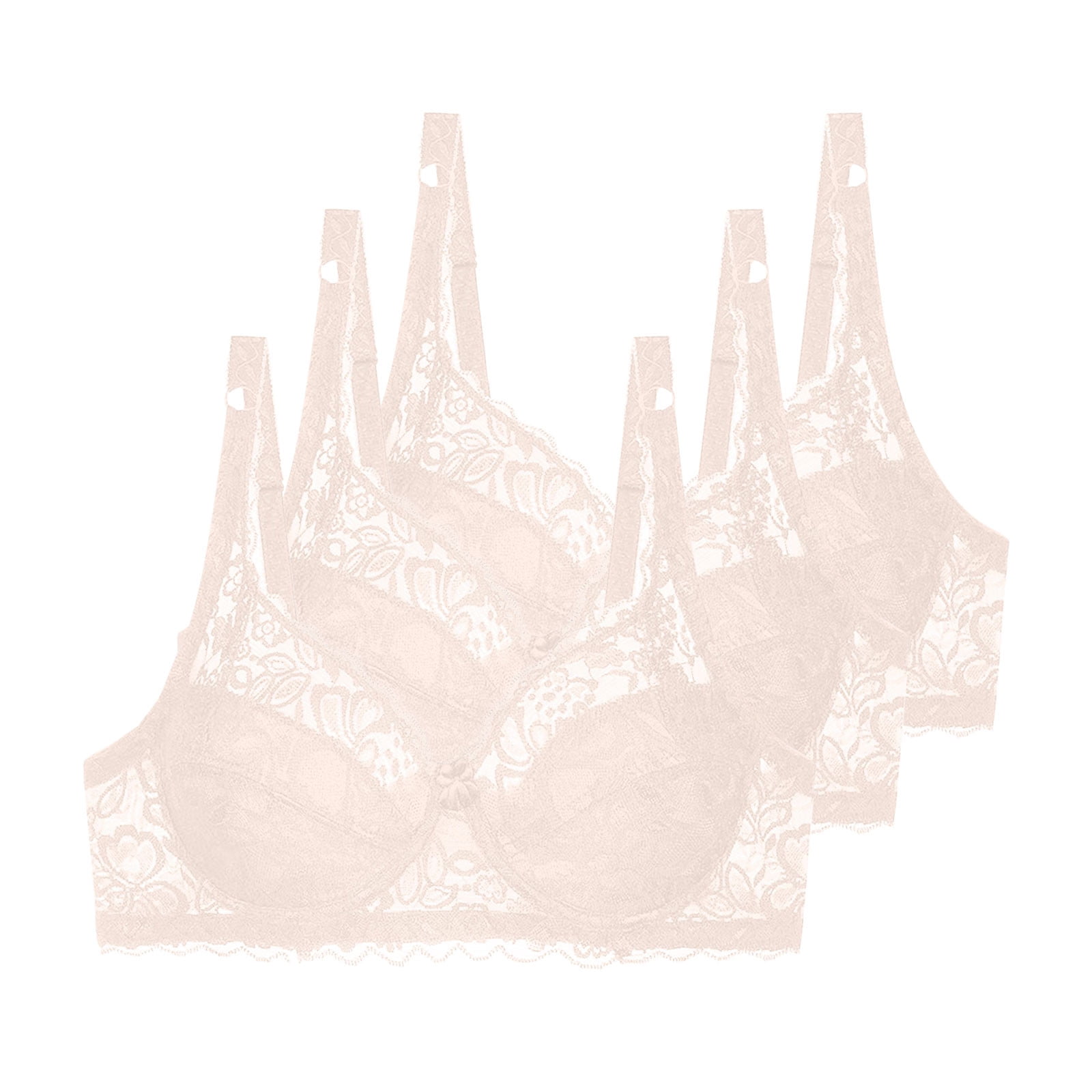 AINIYS 3Pcs Lace Bras for Women Bralettes with Underwire Full Coverage ...