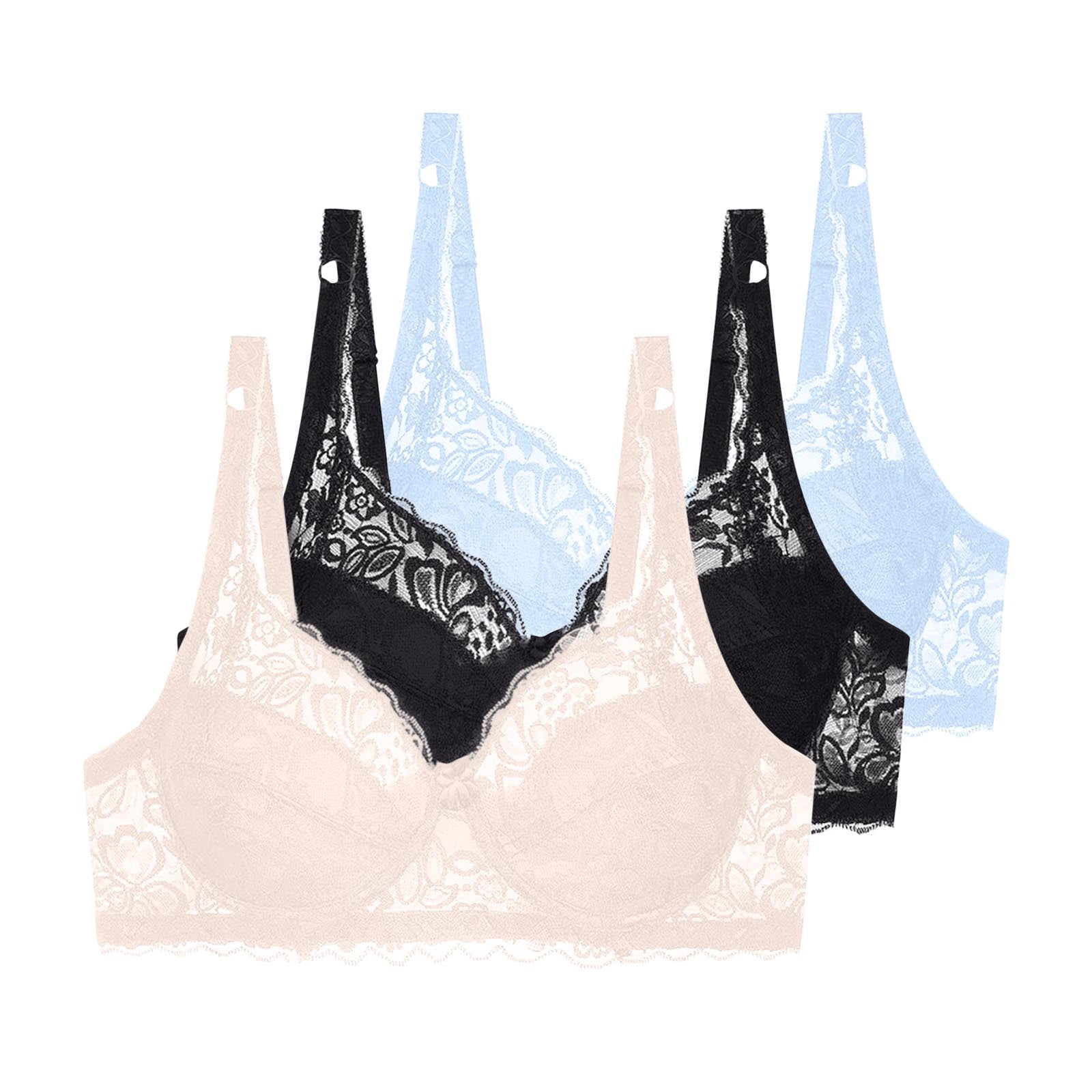 AINIYS Push Up Lace Bra for Women Wireless Full Coverage Wear Fashion ...