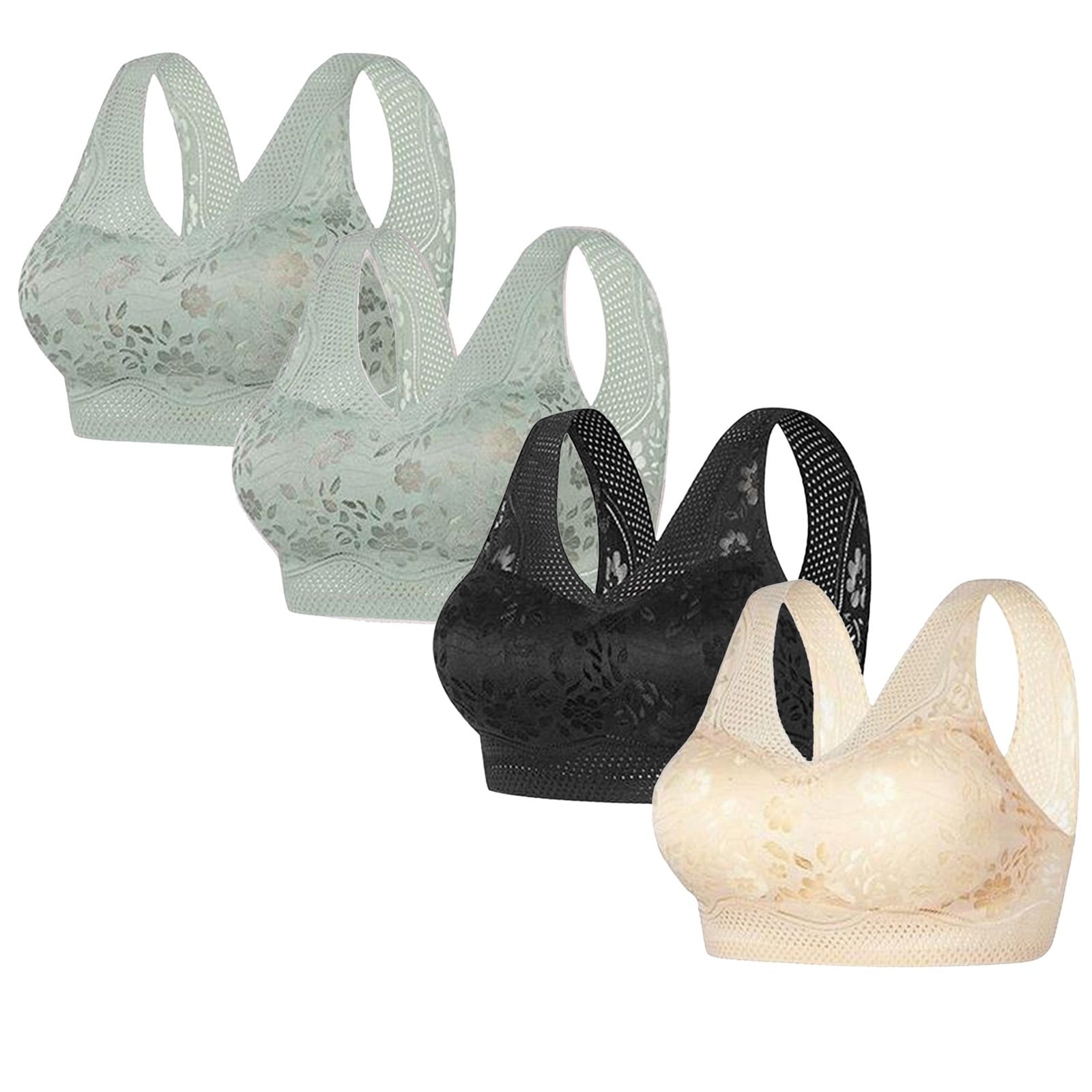 AINIYS 4PC Lift and Support Push-Up Bra Seamless Soft Cup Bra Secure ...
