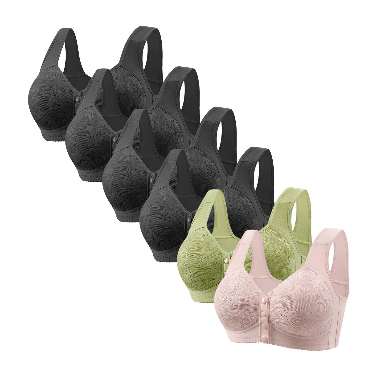 AINIYS 6PC Lace Cleavage Bra Soft Cup Bra Women's Plus Size Easy Off ...