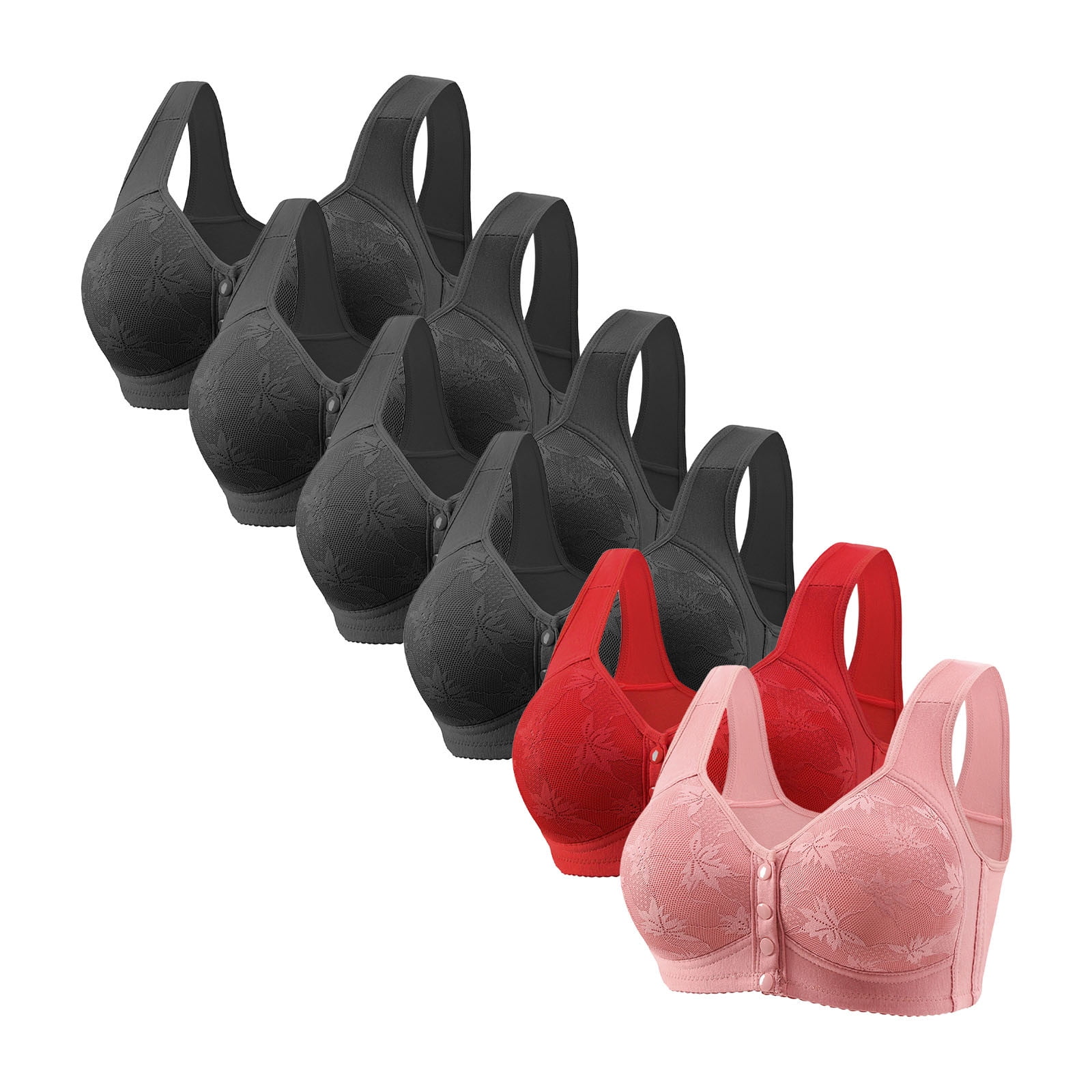 AINIYS 6PC Lace Cleavage Bra Soft Cup Bra Women's Plus Size Easy Off ...