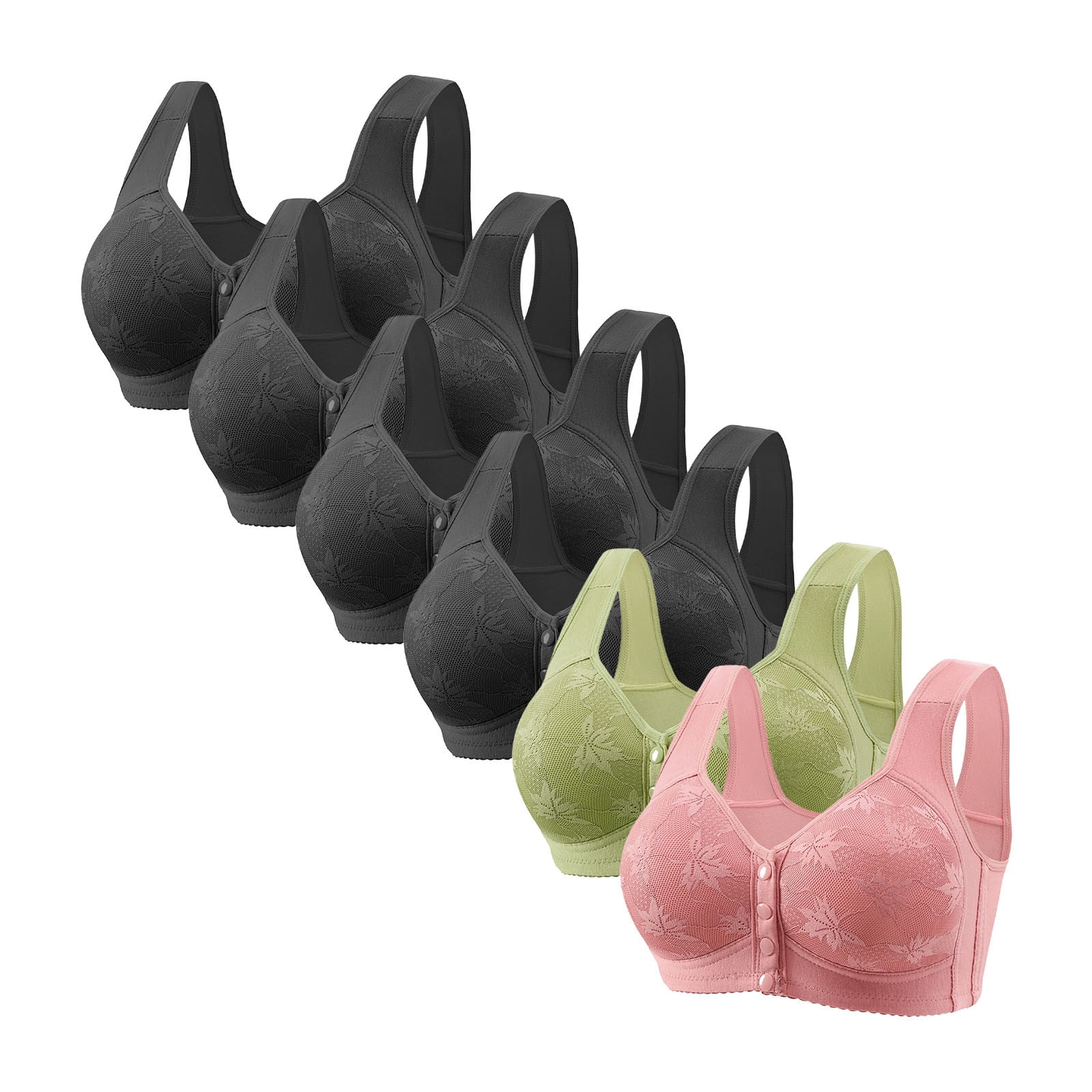 AINIYS 6PC Lace Cleavage Bra Soft Cup Bra Women's Plus Size Easy Off ...