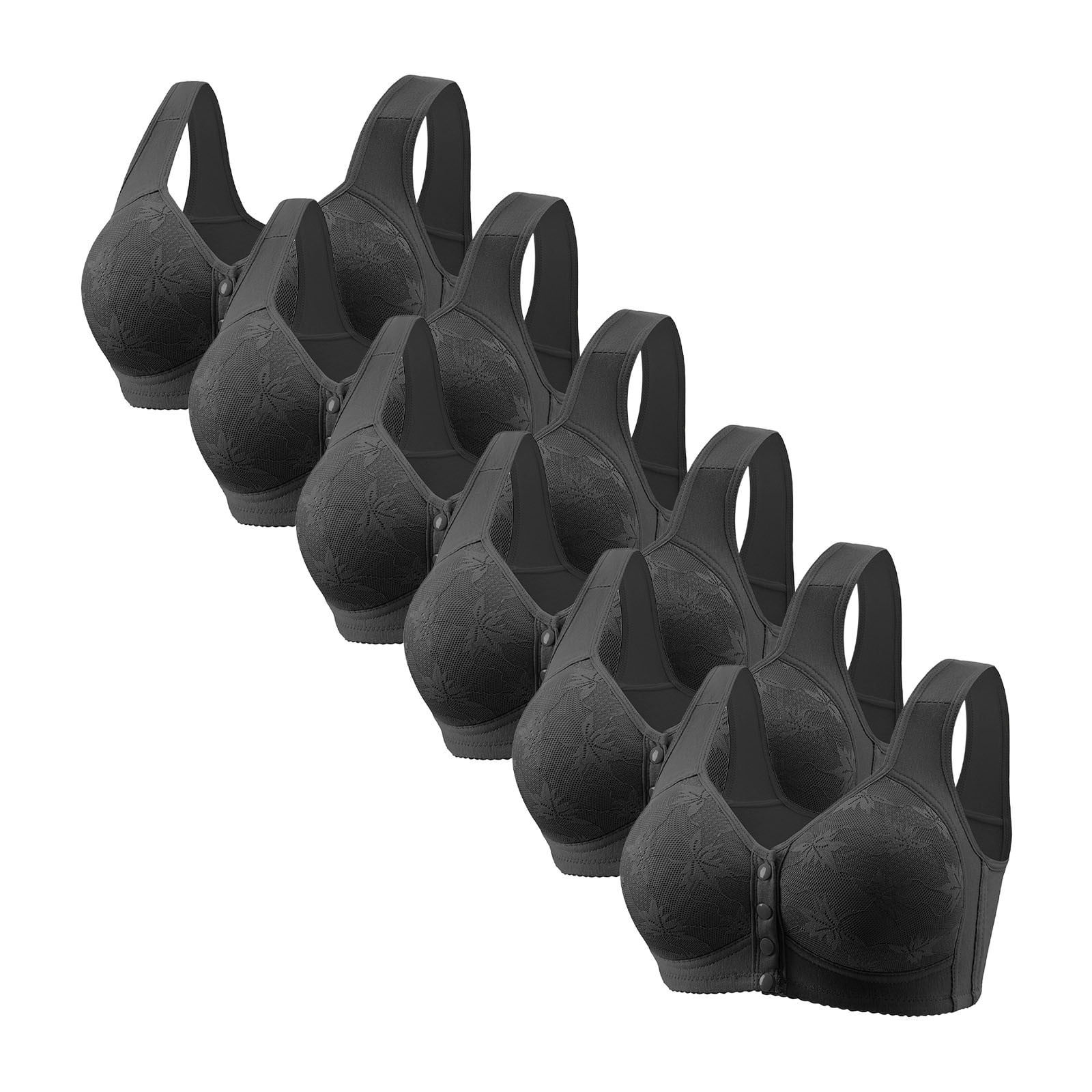 AINIYS 6PC Women's Wireless Soft Cup Bra Lace Cleavage Bra Breathable ...