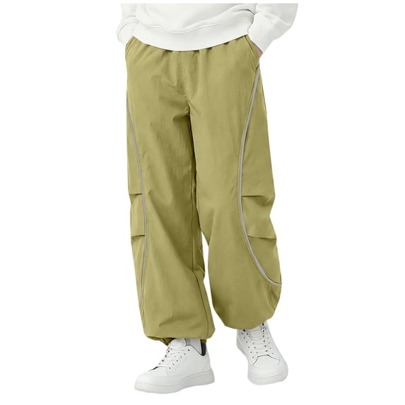 AINIYS Boys Kids Drawstring Waist Wide Leg Cargo Pants Loose Trousers ...