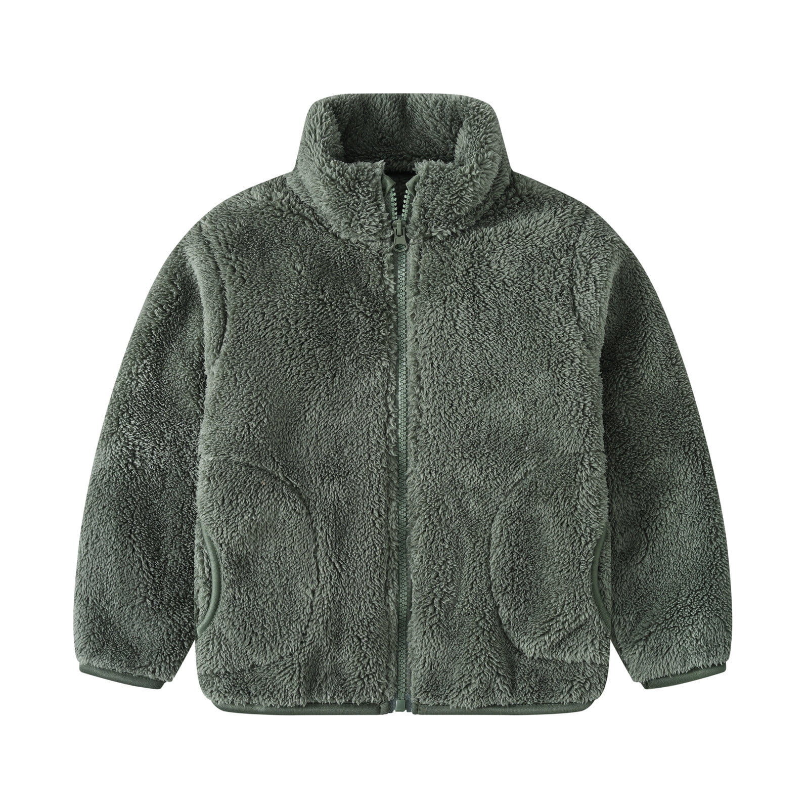 AINIYS Cute Solid Hoodless Jacket with Pockets Stand-up Collar Casual ...