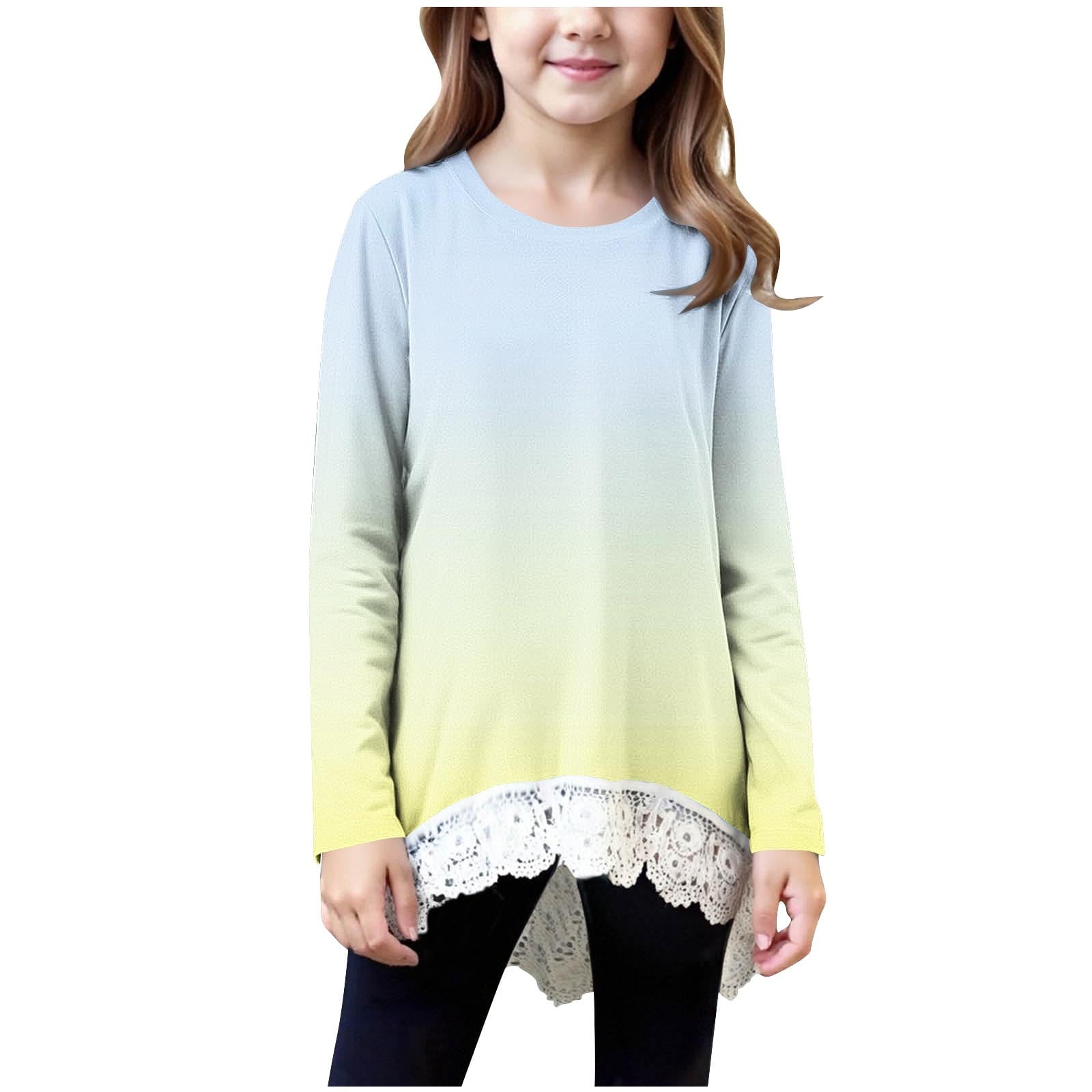 AINIYS Girls Casual Tops Basic Loose Soft Swing Pullover Long Sleeve ...