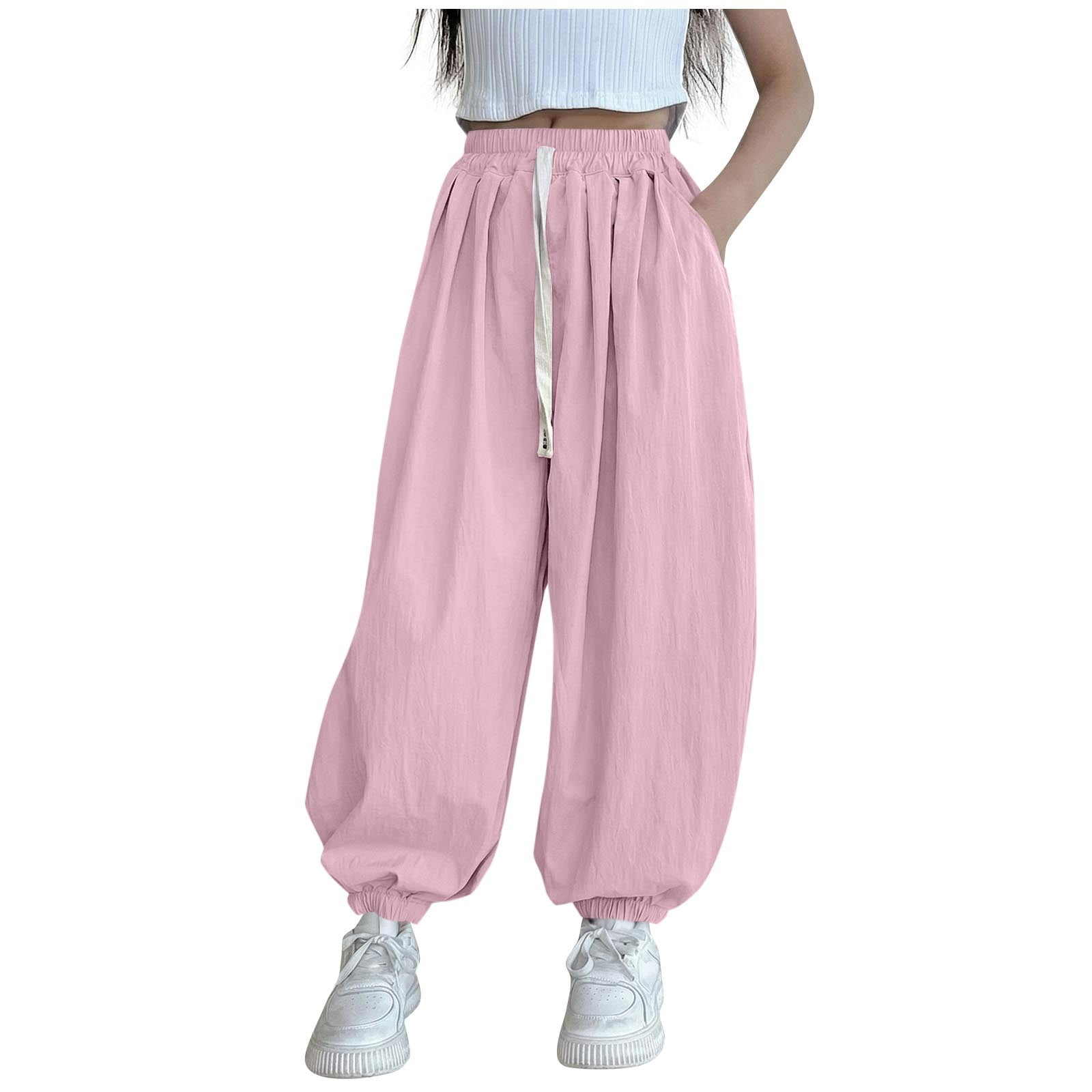 AINIYS Girls Kids Lantern Elastic Cuffed Pants Elastic Waist Cute ...