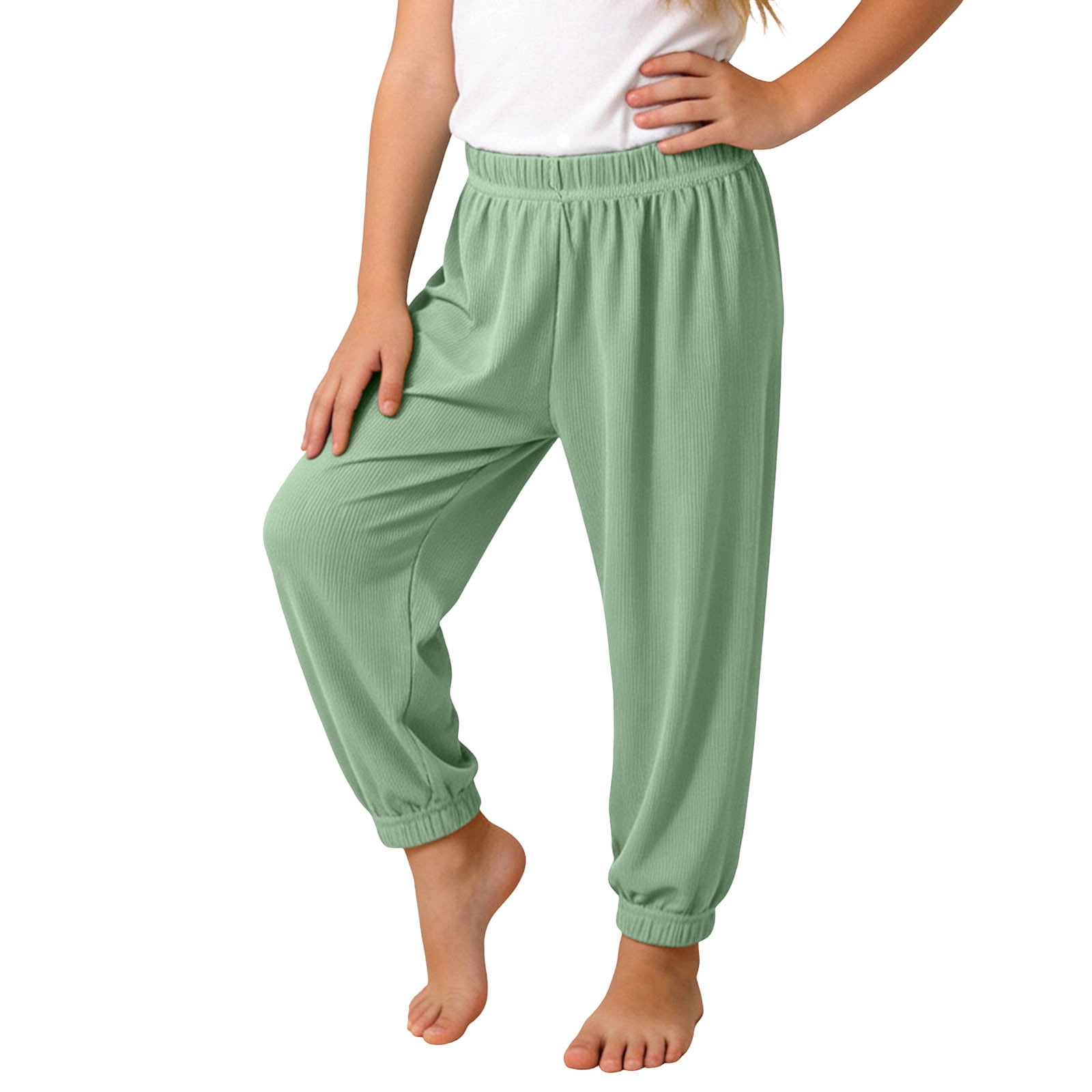 AINIYS Girls Kids Multi Color Elastic Cuffed Pants Elastic Waist ...