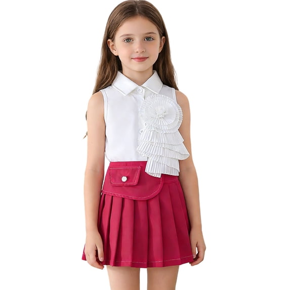 AINIYS Girls Sleeveless Crew Neck Pullover Flowy Sweet Stylish Two ...
