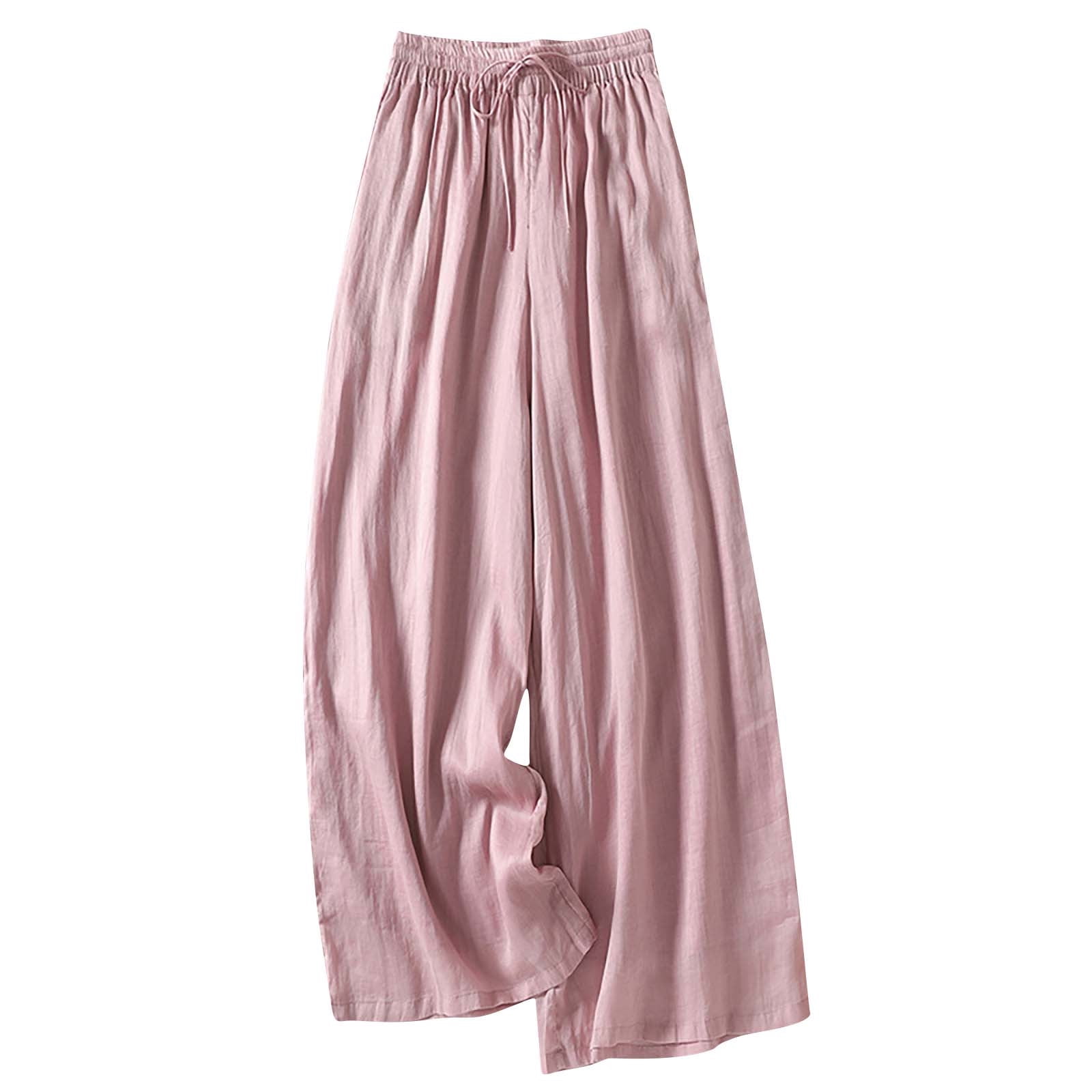 AINIYS High Waist Breath Wide Leg Pants Double Layer Loose Thin Casual ...