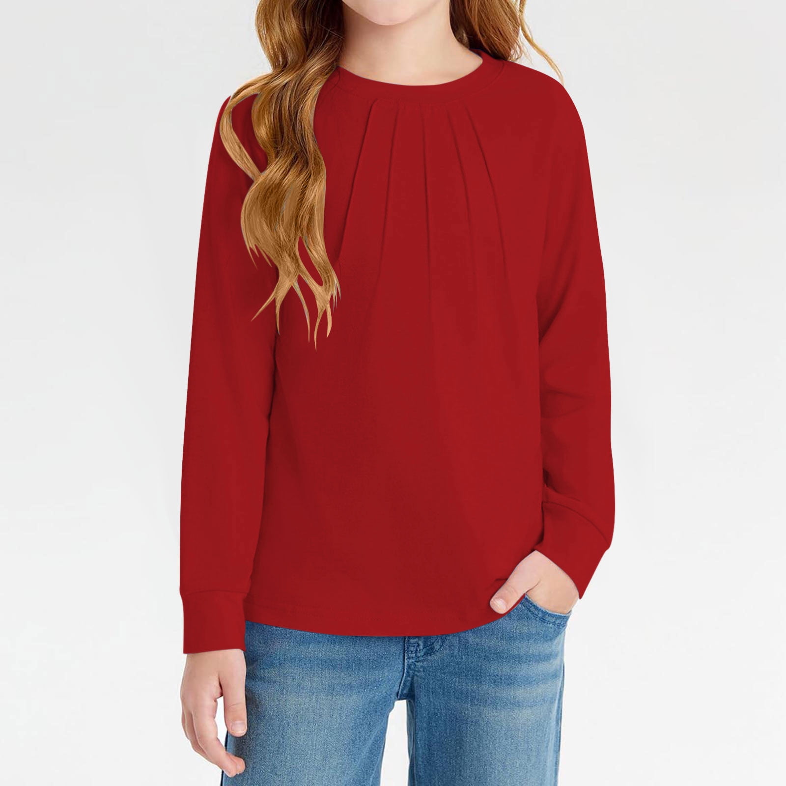 AINIYS Junior Solid Color Children Fashion Clothes Basic Tees Round ...