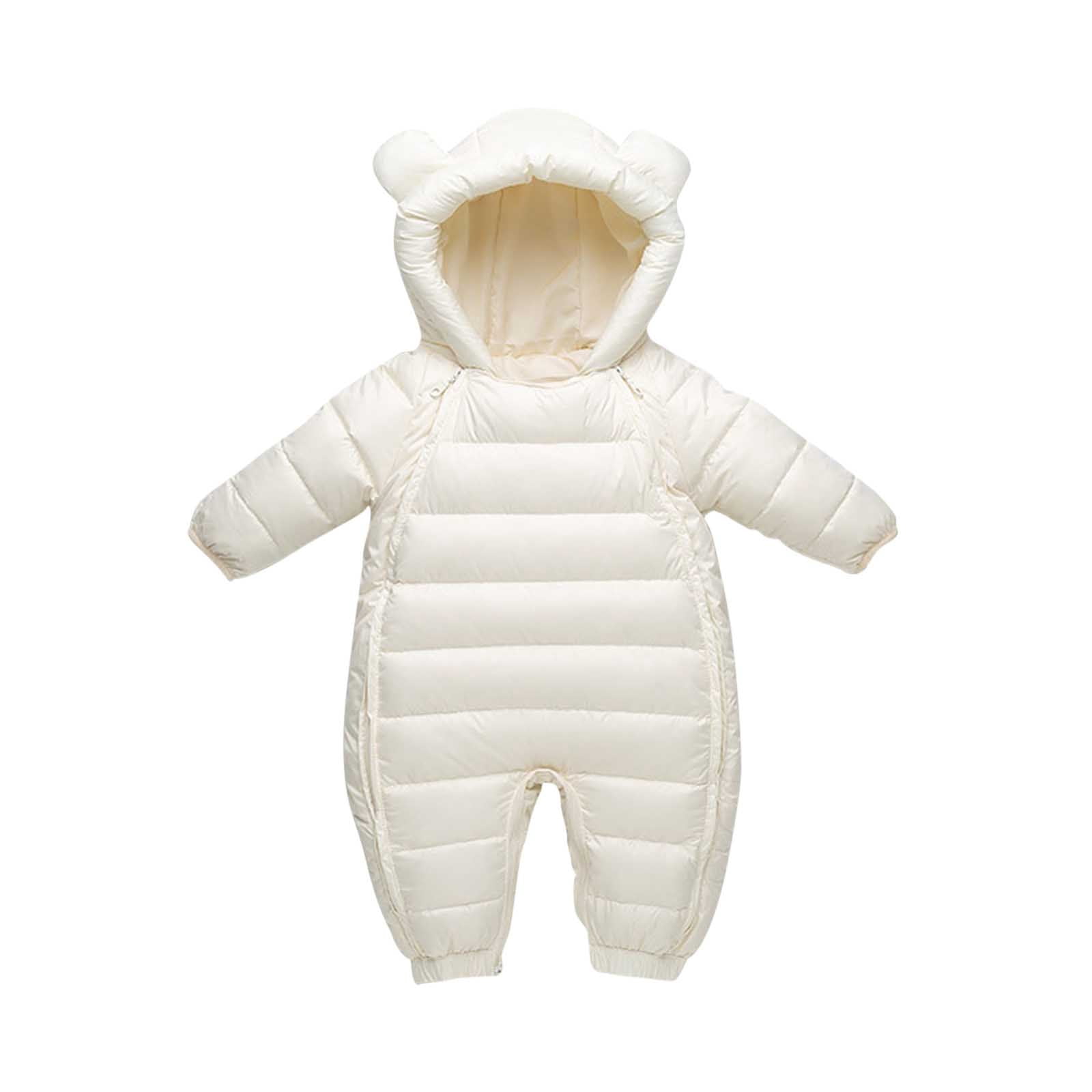 AINIYS Kids Bear-Ear Padded Snowsuit with Hooded Neckline, Zip Closure ...