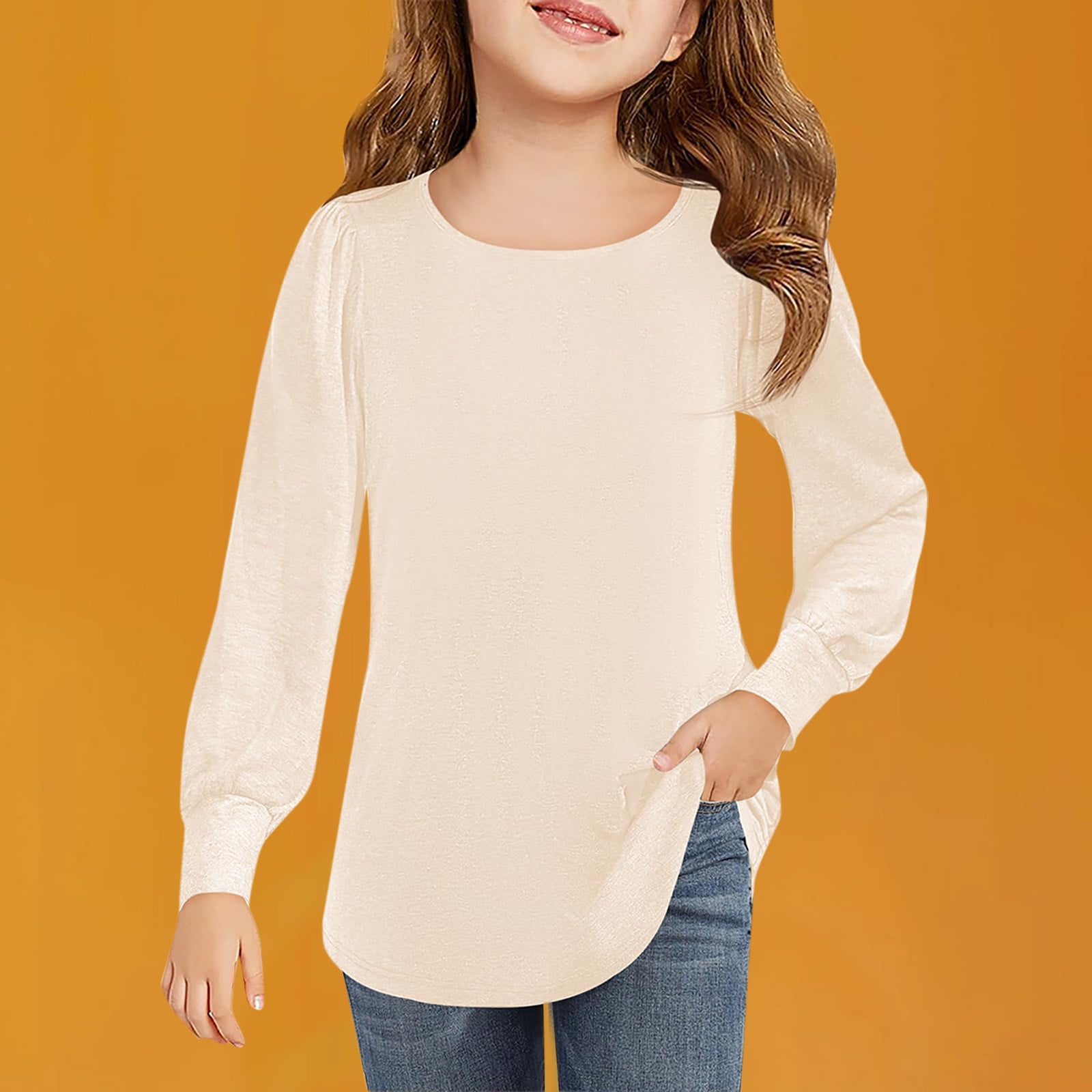 AINIYS Kids Solid Color Children Fashion Clothes Round Neck 6 Years ...