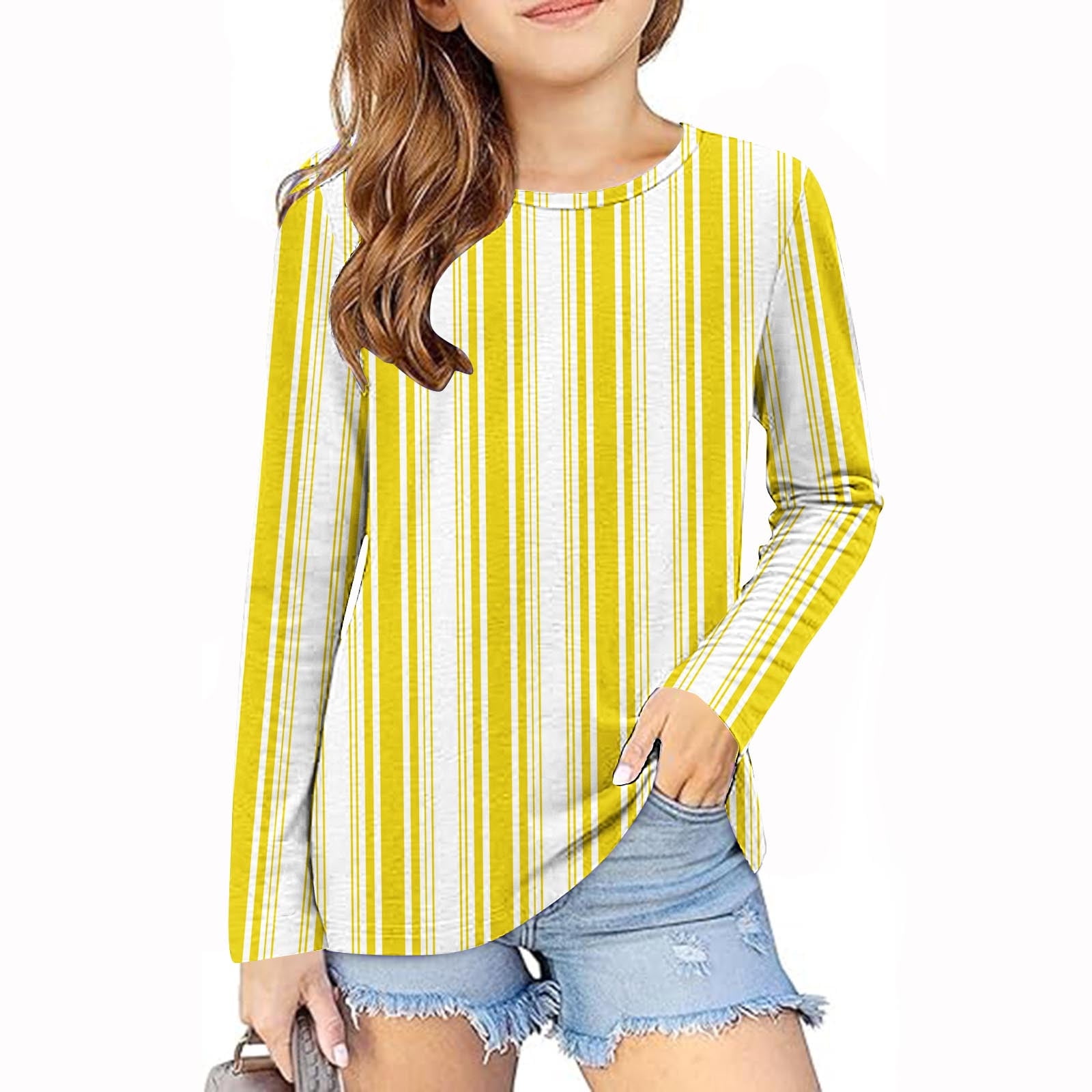 AINIYS Kids Striped Children Fashion Clothes 4 Years Girls Basic Tees T ...