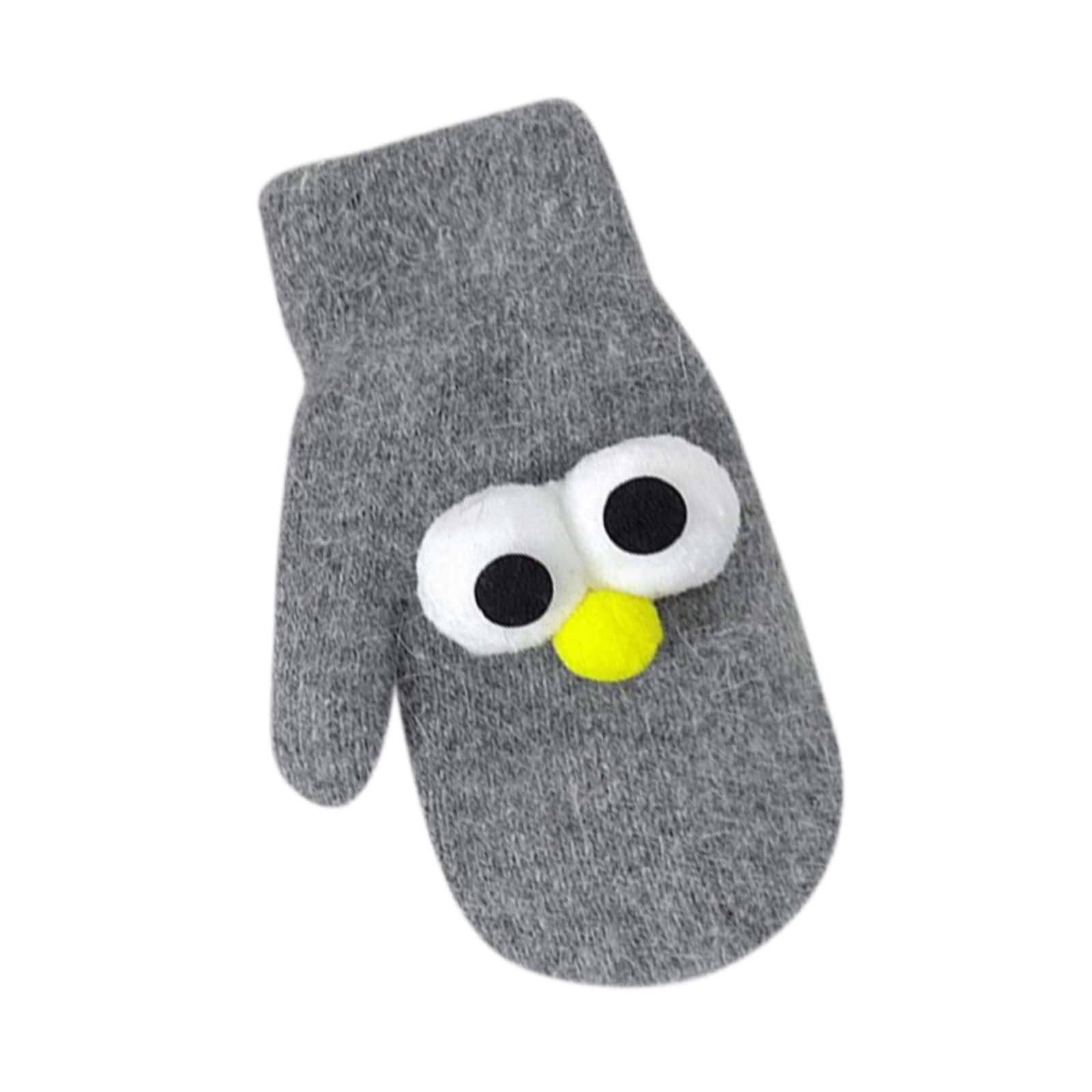 AINIYS Knitted Cartoon Eye-Themed Mittens Warm Gloves for Winter Casual ...