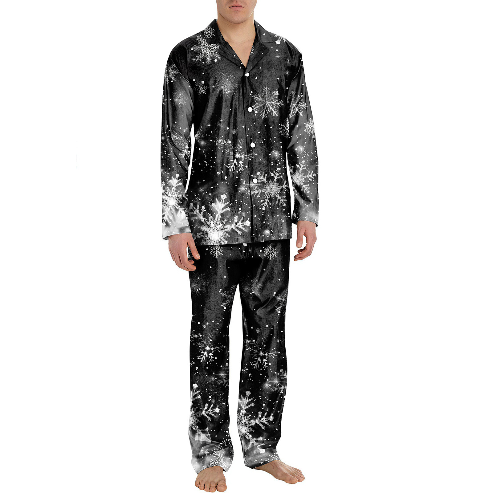 AINIYS Men Pajamas Set for Man Xmax Sleepwear Christmas Long-sleeved V ...