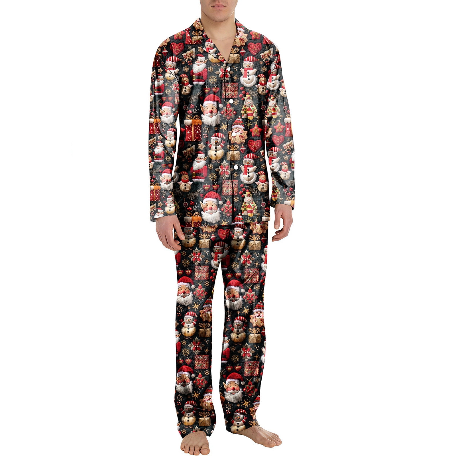 AINIYS Men Pajamas Set for Man Xmax Sleepwear Christmas Santa Claus ...