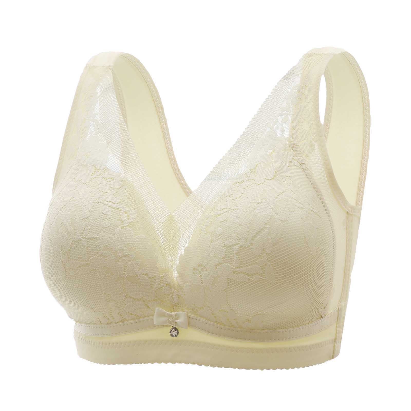 AINIYS Plus Size Armpit Fat Control Bra Soft Cup Bra Wireless Floral ...