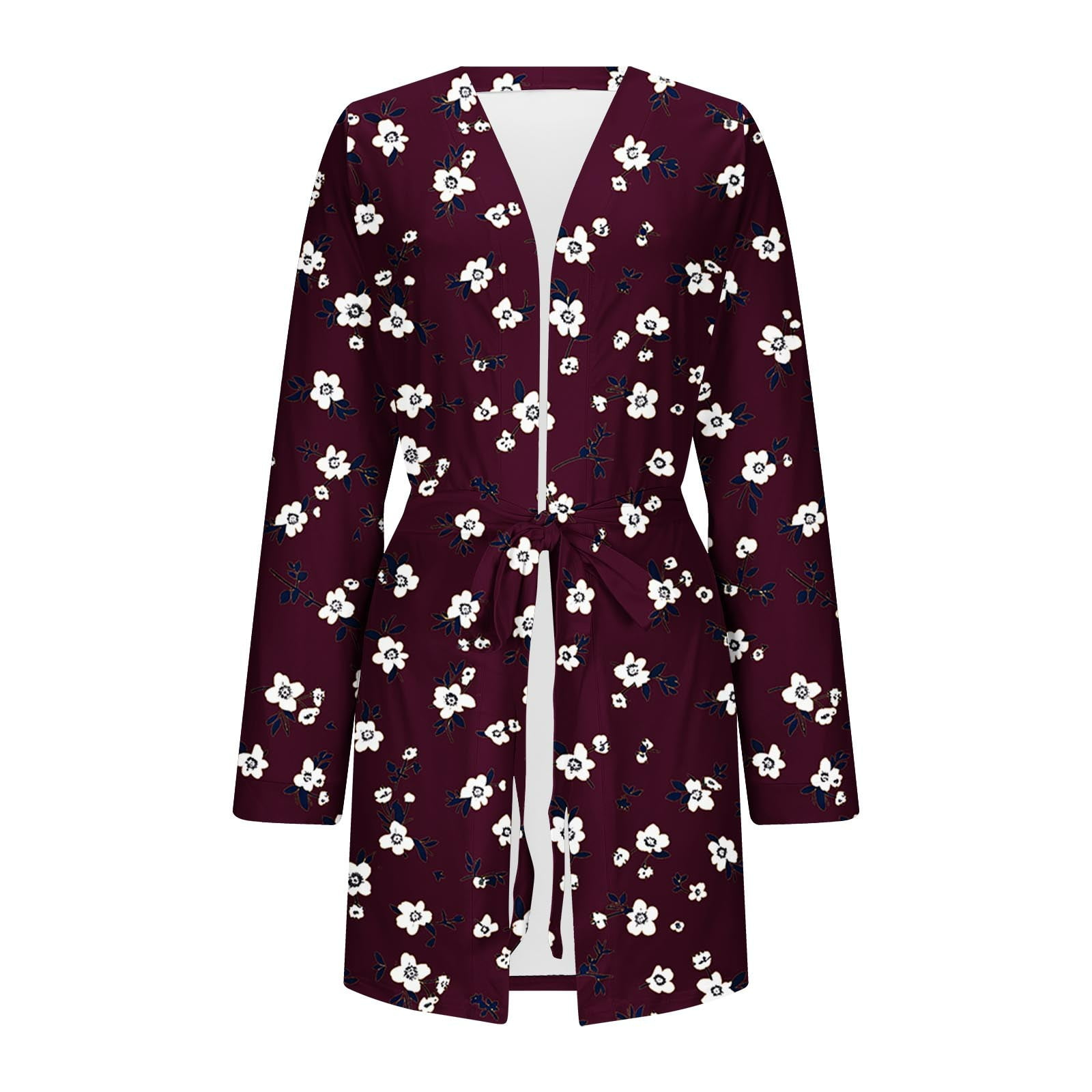 AINIYS Women Robes Short Lightweight Robe Soft Long Sleeve V Neck ...