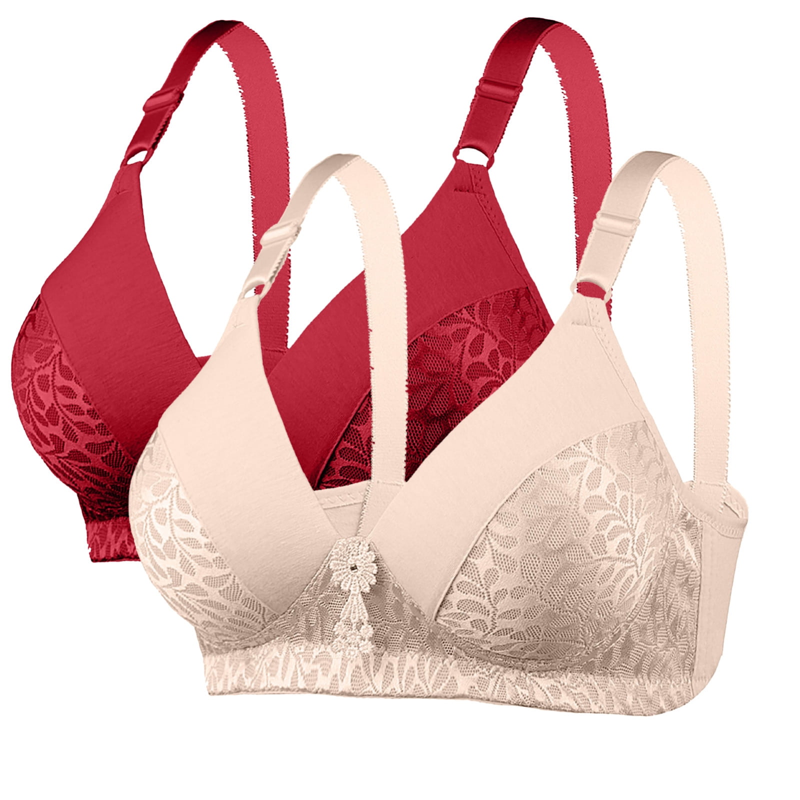 AINIYS Women's 2PC Breathable Everyday Bras Wireless Thin Fabric ...