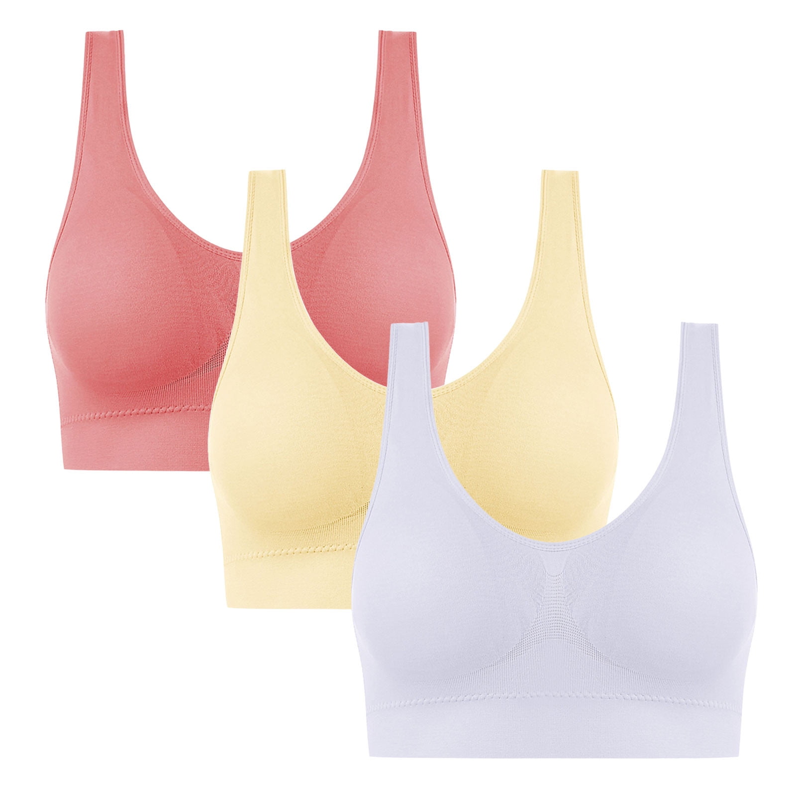 AINIYS Women's 3PC Wireless Seamless Soft Cup Bra Cleavage Bra No ...