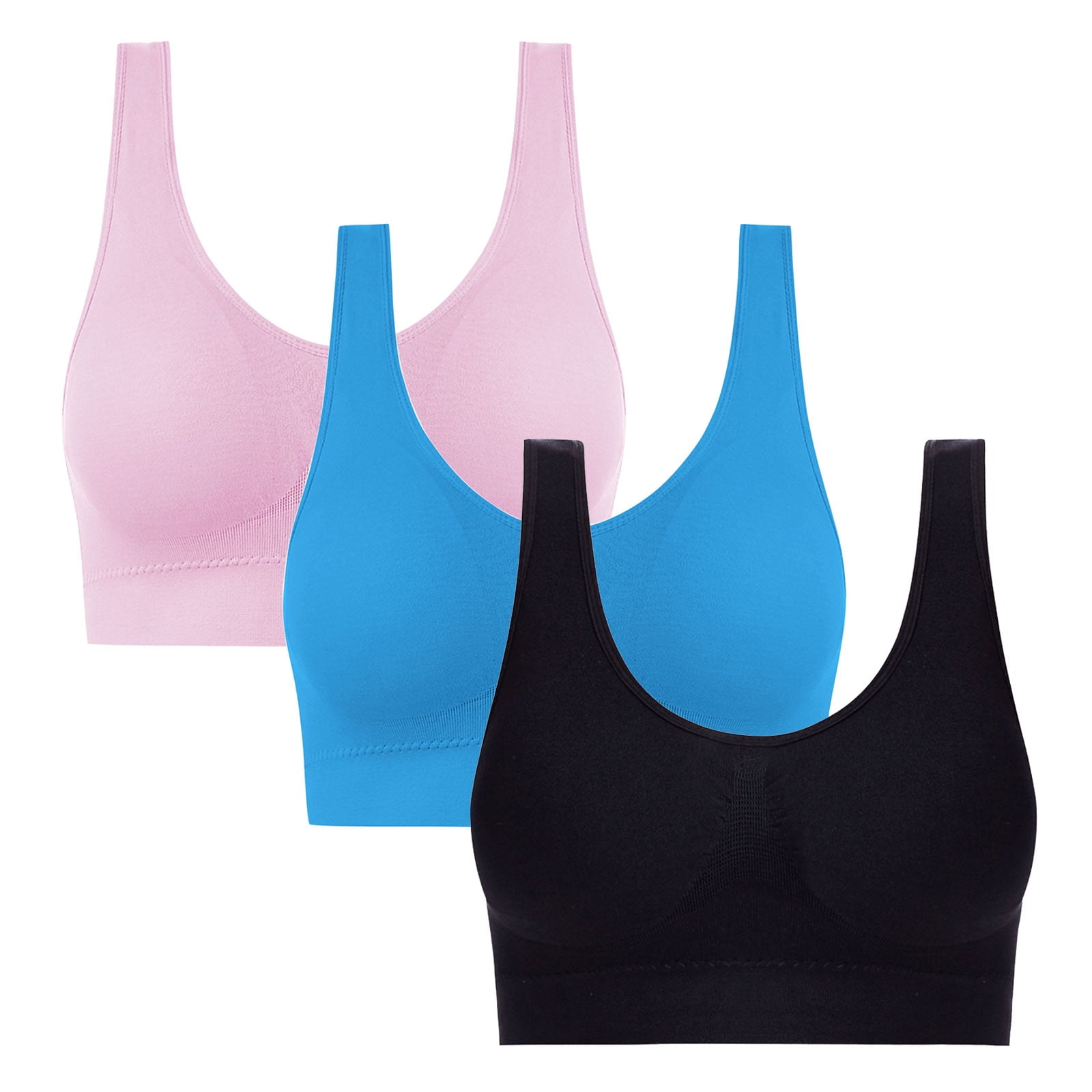 AINIYS Women's 3PC Wireless Seamless Soft Cup Bra Cleavage Bra No ...