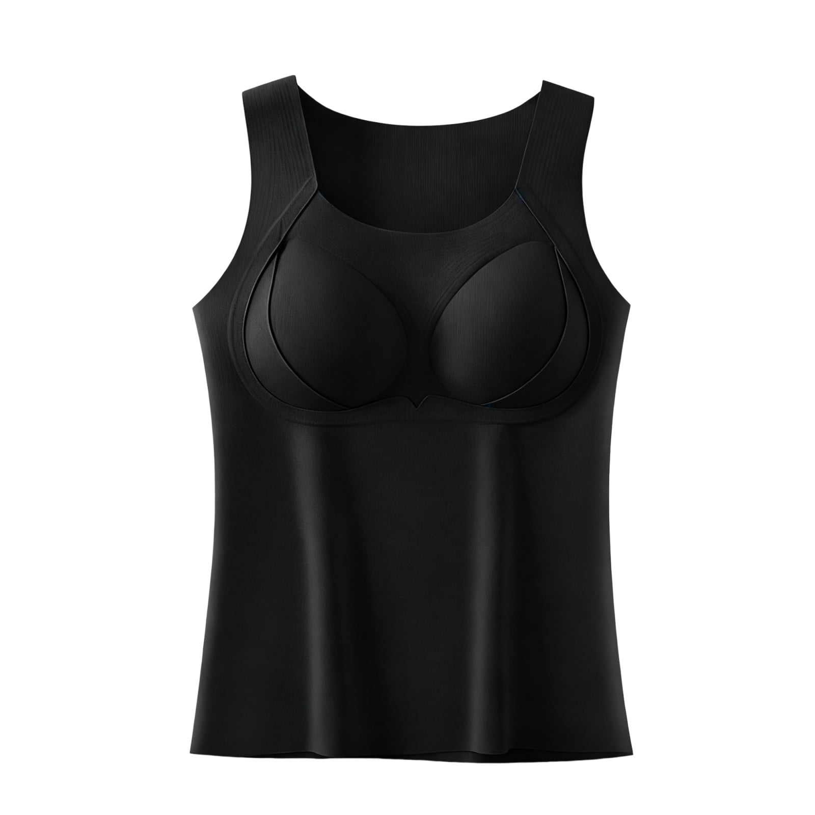 AINIYS Women's Neck Thermal Tank Top with Built-in Bra Soft Warm ...