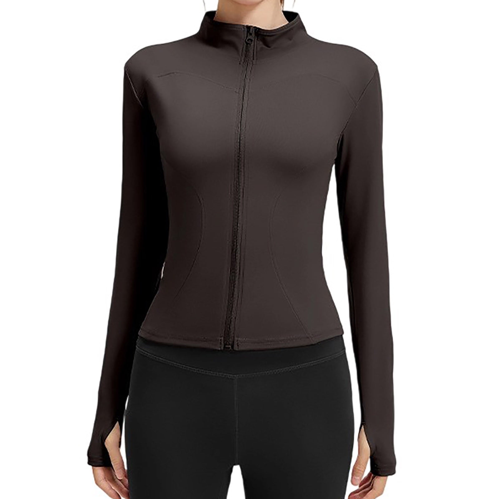 AINIYS Women's Zippered Yoga Jacket with Crop Top Set Slimming ...