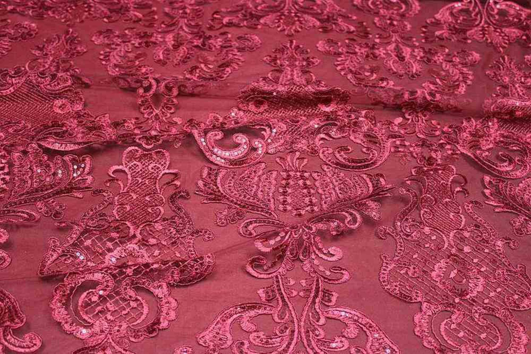 AINSLEY Embroidered Sheer Sequin Fabric, 54 Inch. in Width, Sample 3x3 ...