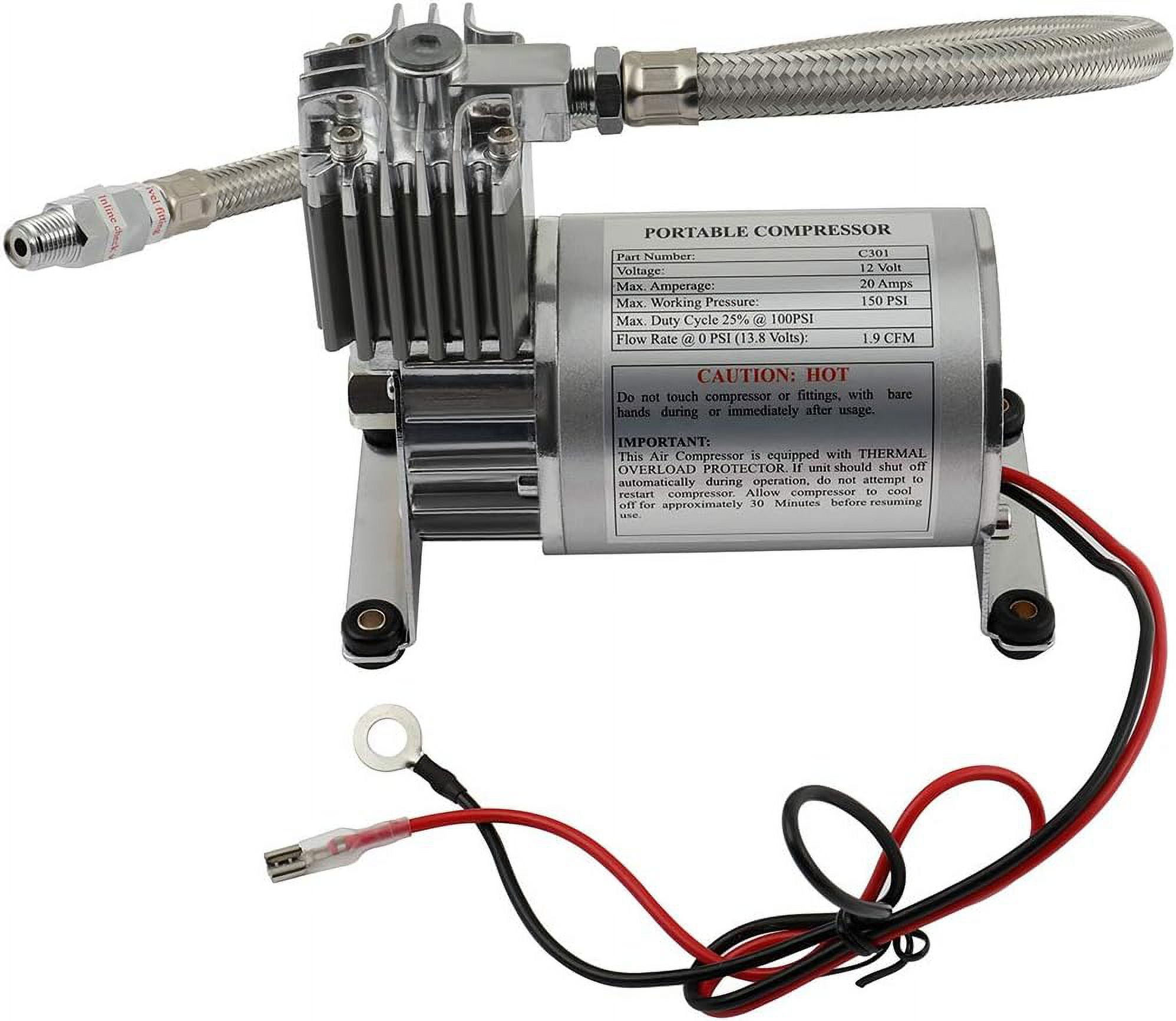 AINTIER Heavy Duty Air Horn Compressor 150 PSI 12V Universal Train Cars ...