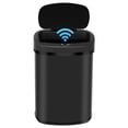 AINUO 13 Gallon Black Touchless Trash Can, Stainless Steel Automatic ...