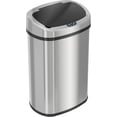 AINUO® 13 Gallon Touchless Sensor Trash Can, Stainless Steel Oval ...