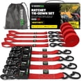 AINUO 4-Pack Heavy Duty Ratchet Straps, 1.6" x 8ft, 5000LBS Break ...